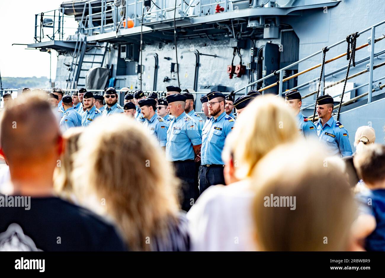 Kiel, Germany. 11th July, 2023. The crew of the minehunting boat "Bad ...