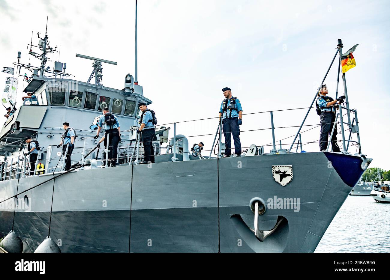 Kiel, Germany. 11th July, 2023. The minehunting boat "Bad Bevensen ...