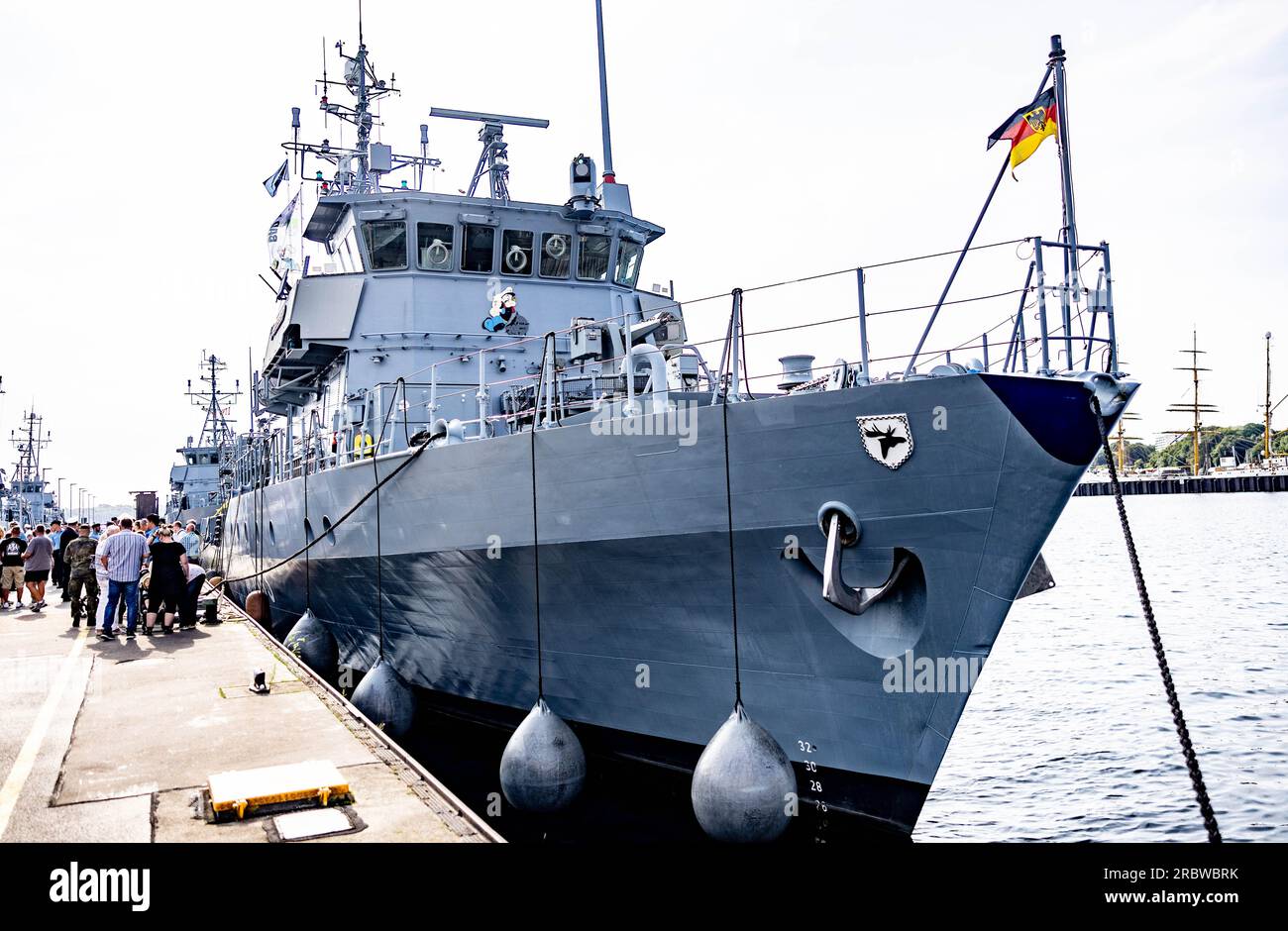 Kiel, Germany. 11th July, 2023. The minehunting boat "Bad Bevensen" is ...