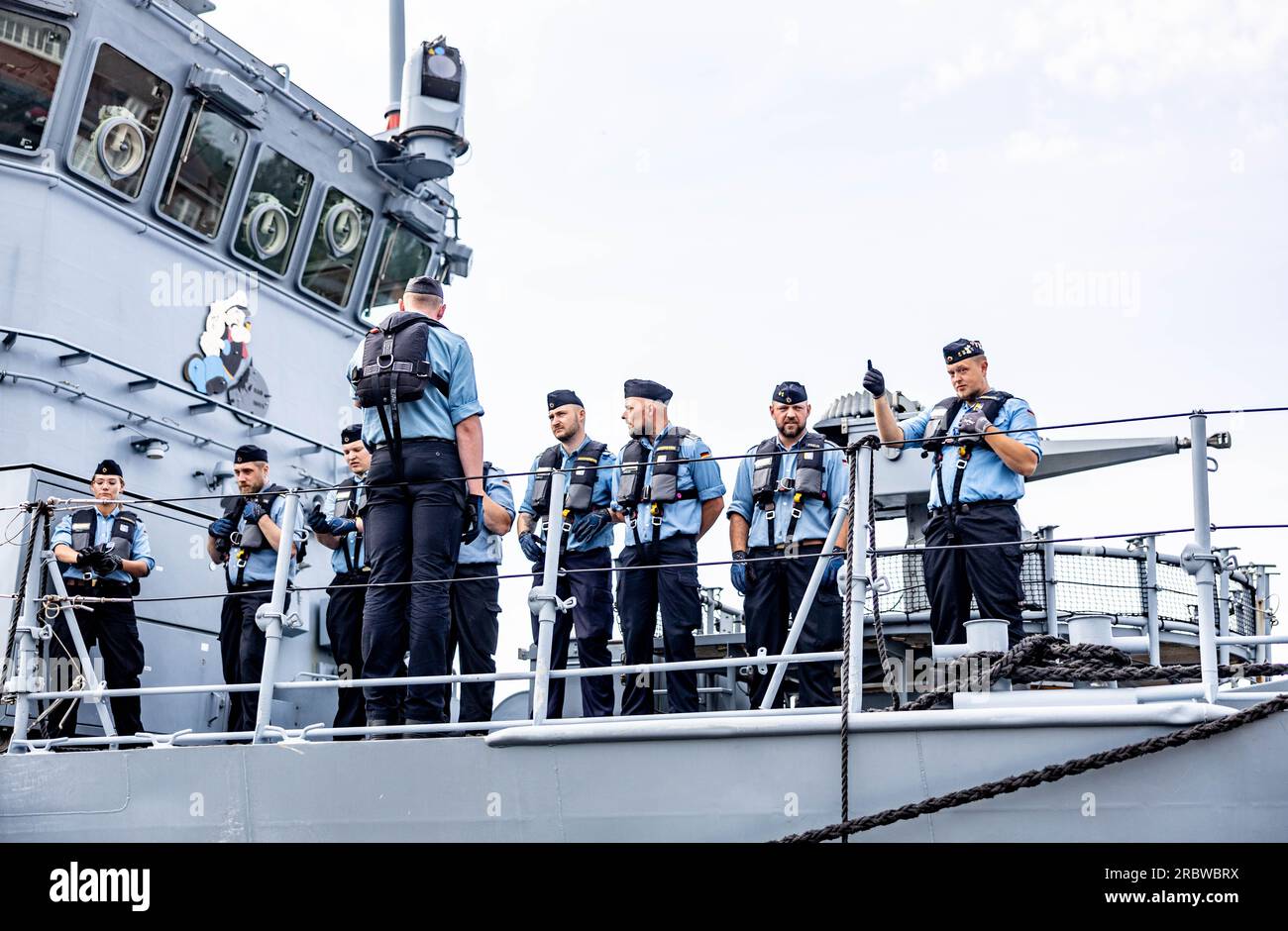 Kiel, Germany. 11th July, 2023. The minehunting boat "Bad Bevensen ...