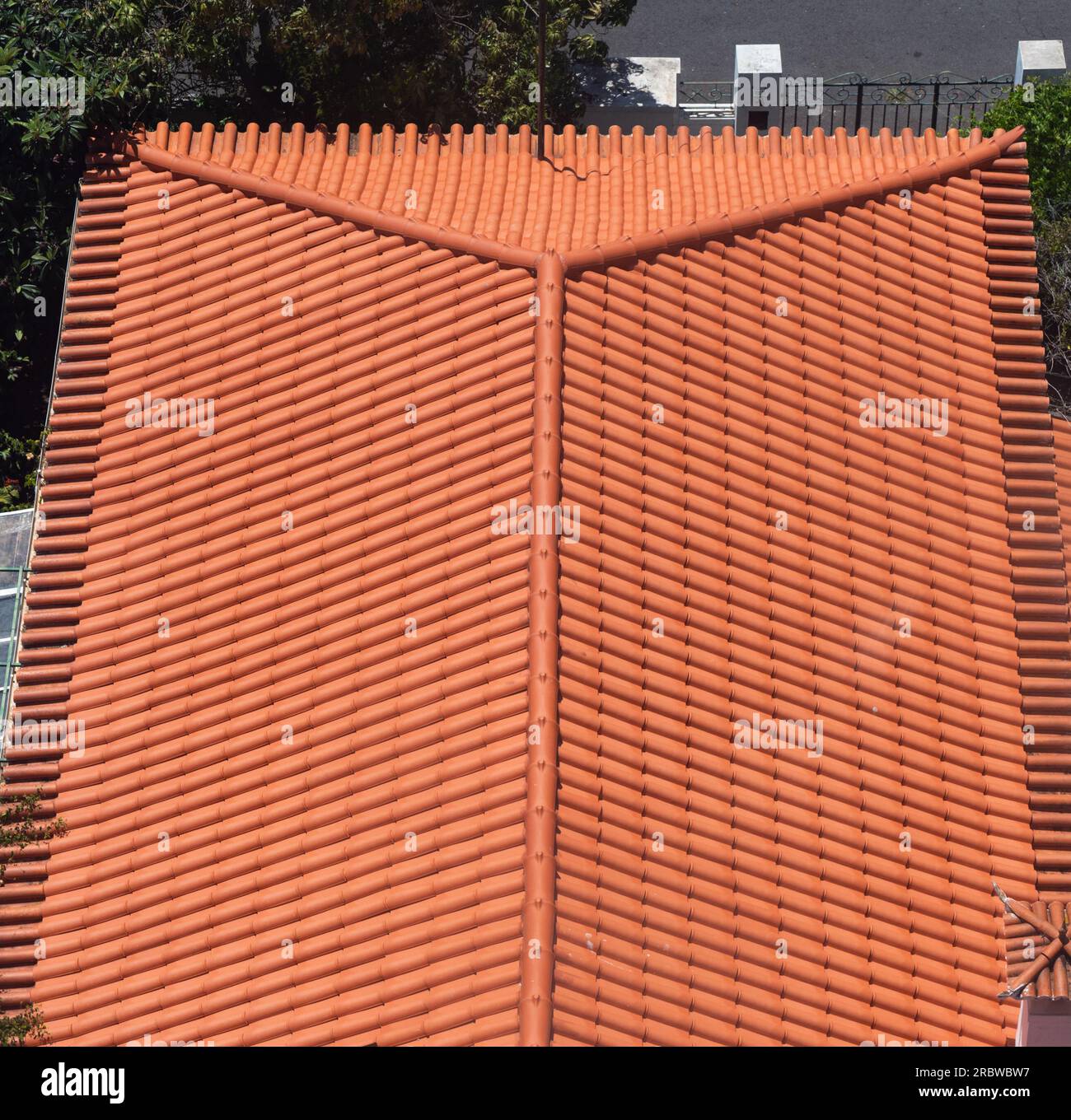 roof with red tiles close-up Stock Photo - Alamy