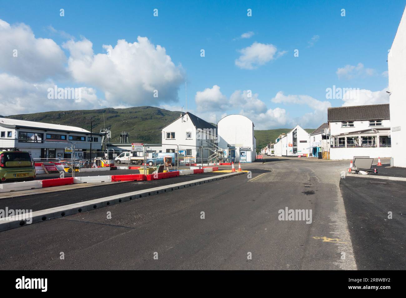 Widening almost complete on Shore street A893 in Ullapool, Highland ...