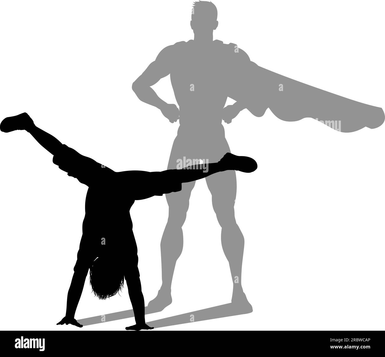 Superhero Child Kid With Super Hero Shadow Stock Vector Image & Art - Alamy