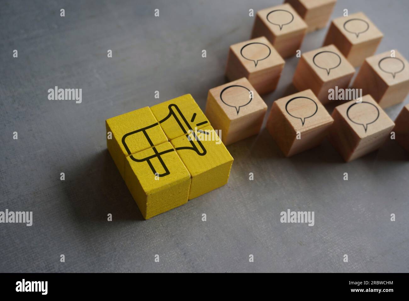 Megaphone and speech bubble. Advertising, communication, announcement ...