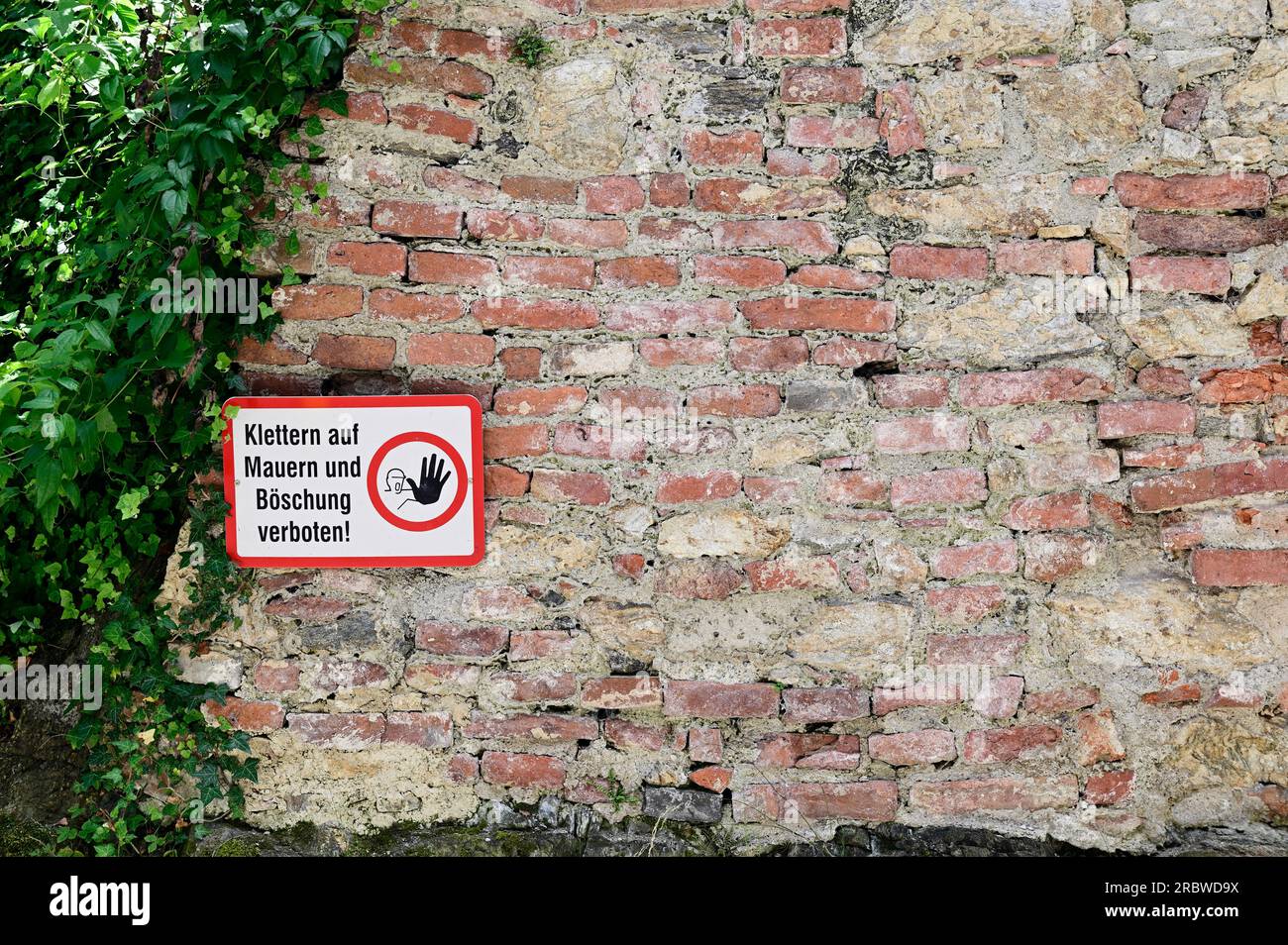 Schallaburg, Lower Austria, Austria. July 04, 2023. Climbing on wall ...