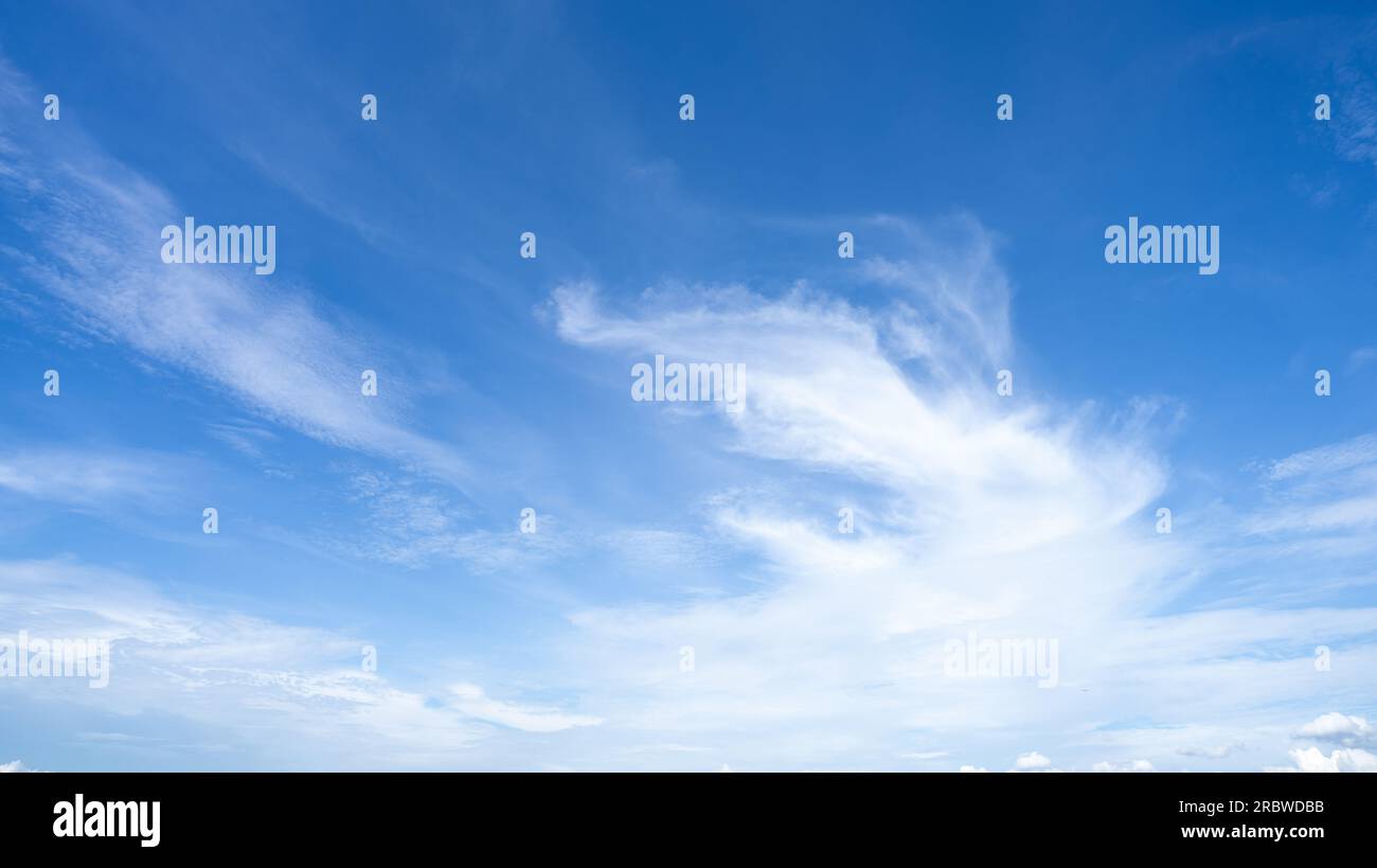 Blue sky and white cirrocumulus clouds texture background. Blue sky on ...