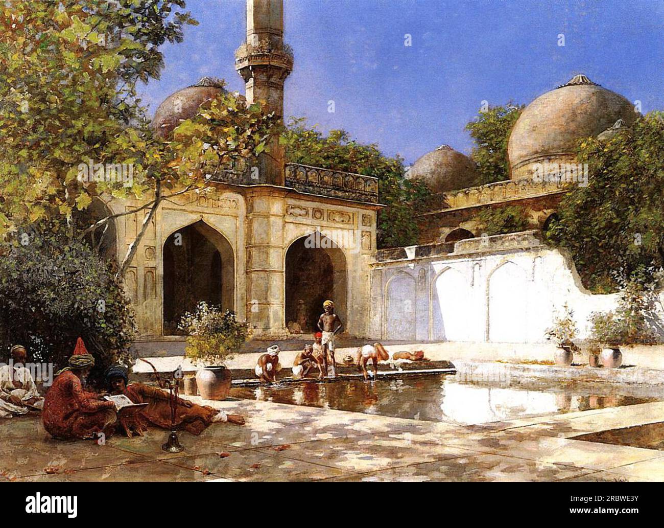 Figures in the Courtyard of a Mosque 1895 by Edwin Lord Weeks Stock ...