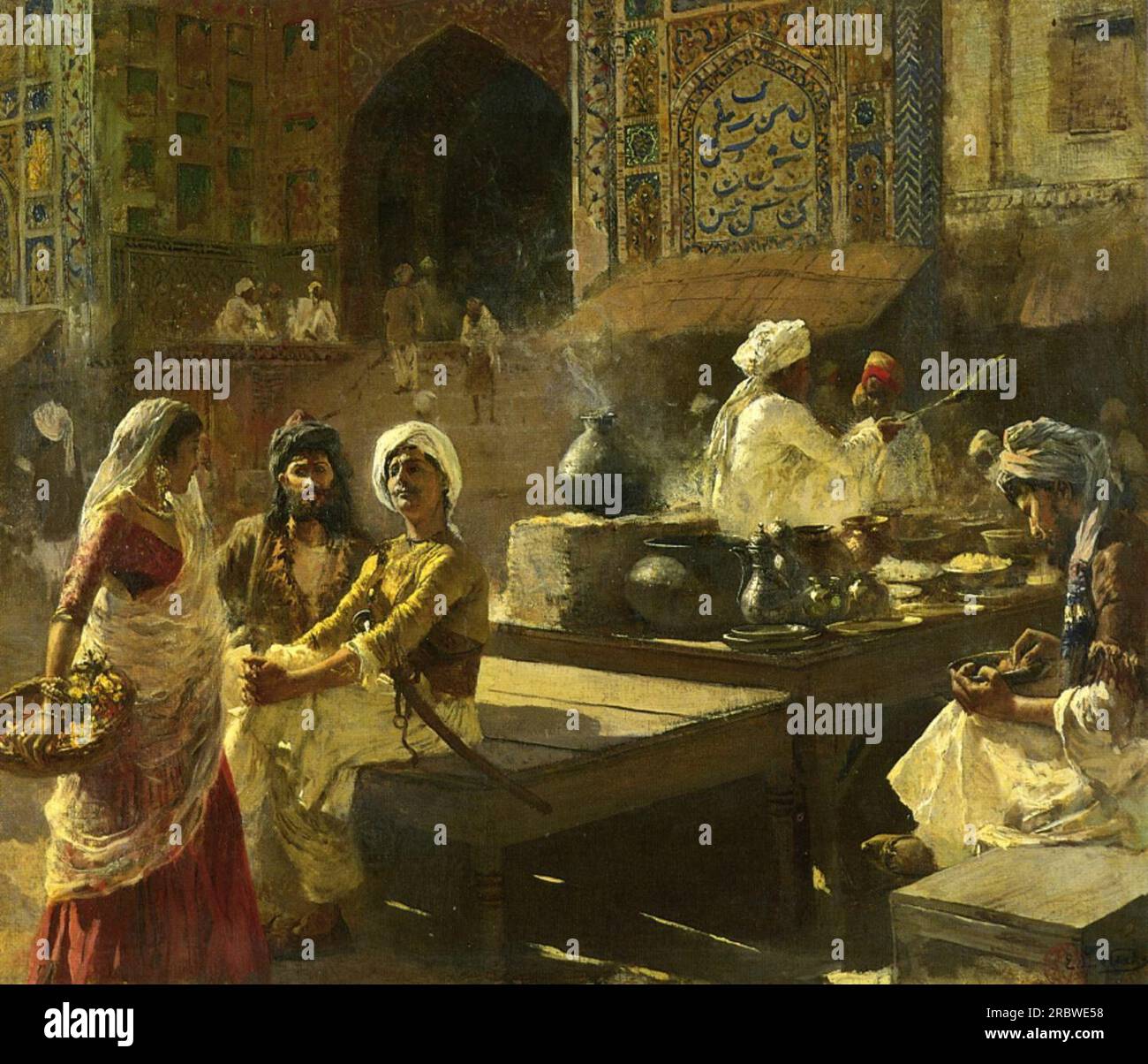 An Open Air Kitchen, Lahore, India by Edwin Lord Weeks Stock Photo - Alamy