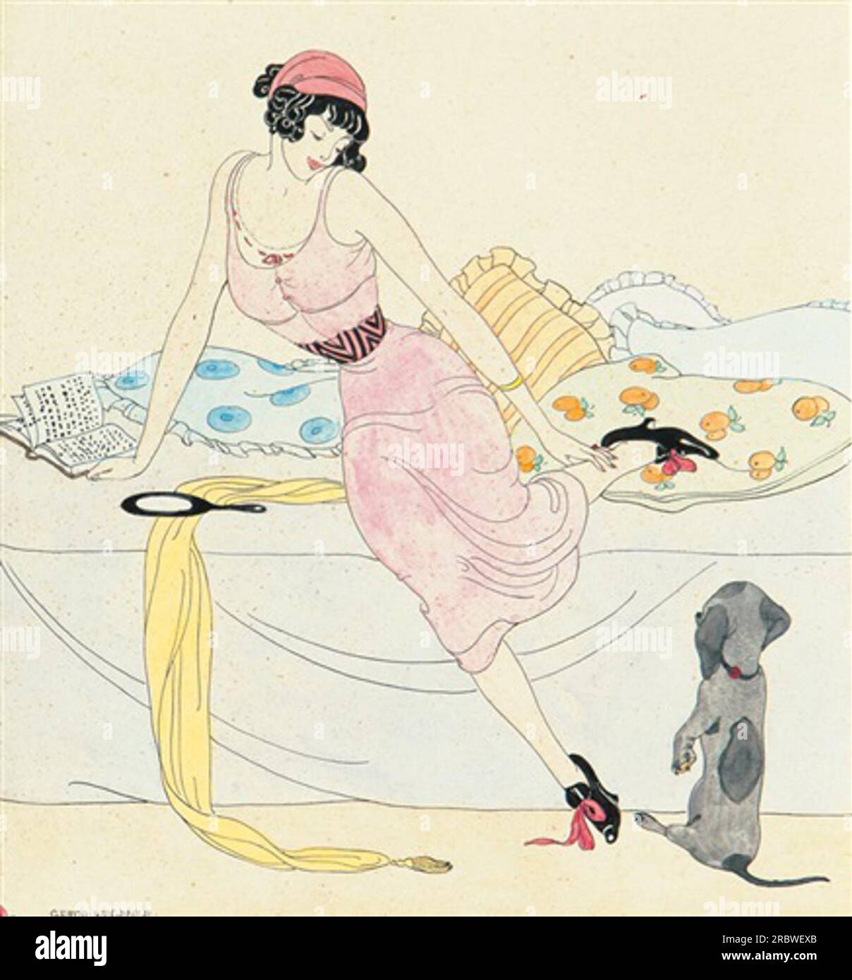Lady with Dog 1918 by Gerda Wegener Stock Photo - Alamy