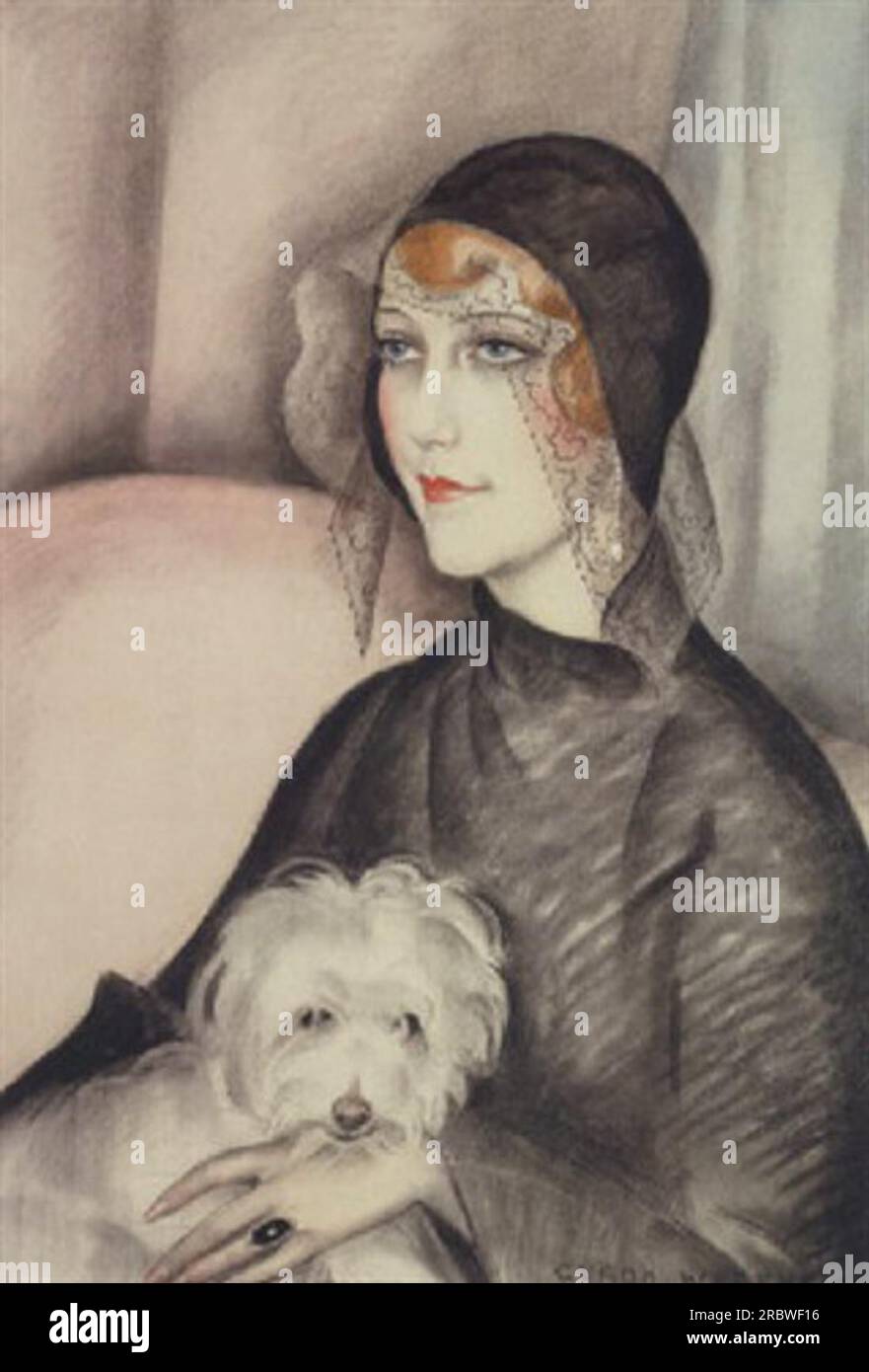 The Girl With The Dog by Gerda Wegener Stock Photo - Alamy
