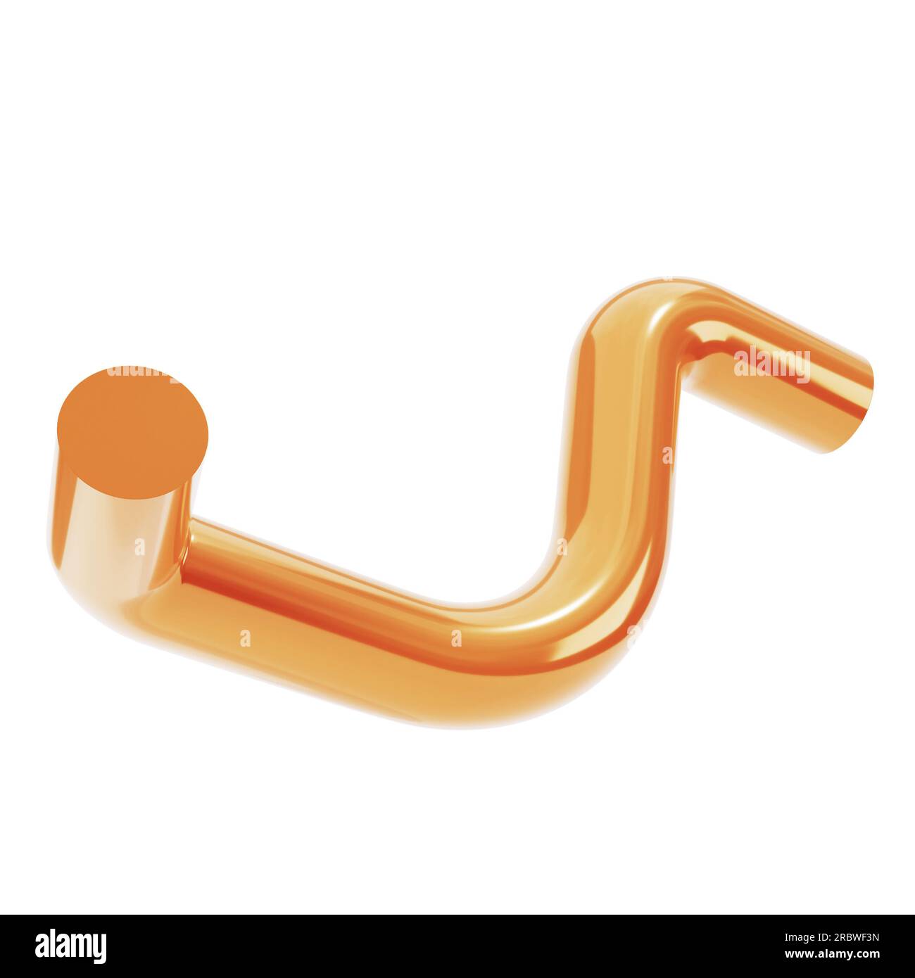3d render shape abstract pipe gold metal geometric. Realistic glossy ...