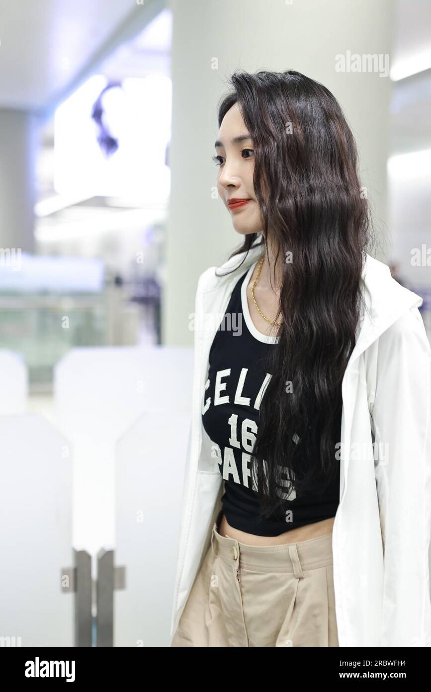 Chinese actress Wang Zixuan appearts at airport in Shanghai, China. 10th July, 2023. (Photo by ...