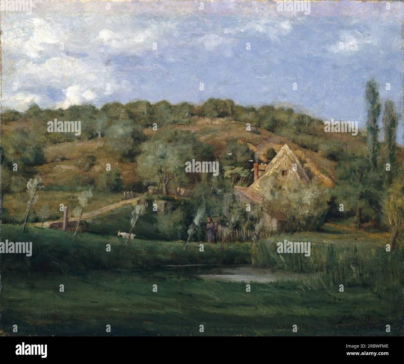 A French Homestead 1878 by Julian Alden Weir Stock Photo - Alamy