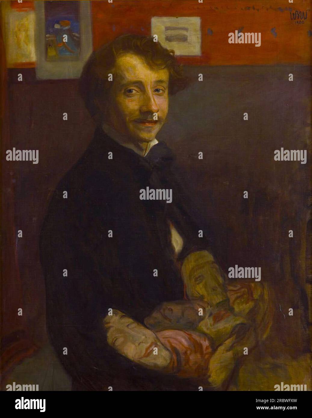 Self-Portrait with Masks 1900 by Wojciech Weiss Stock Photo - Alamy