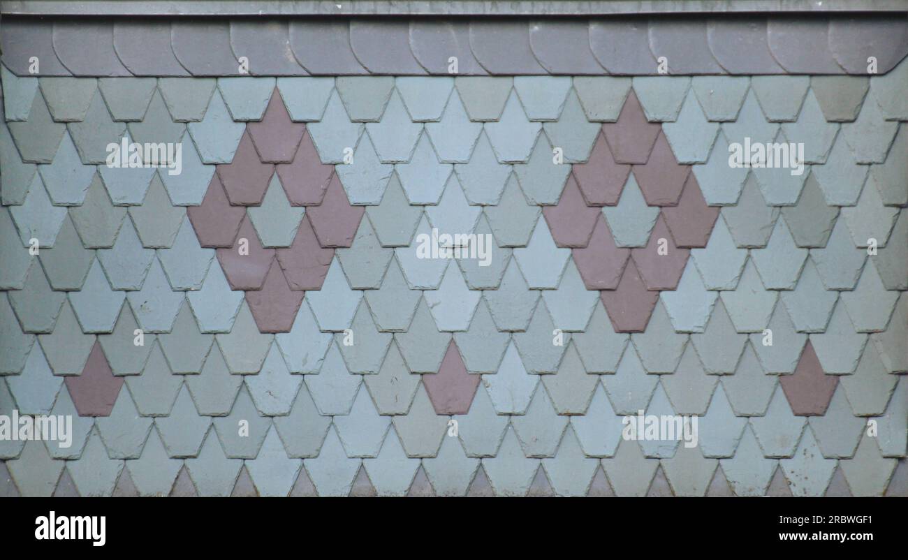 Ornamental roof tiles with patina usable as texture or background Stock ...
