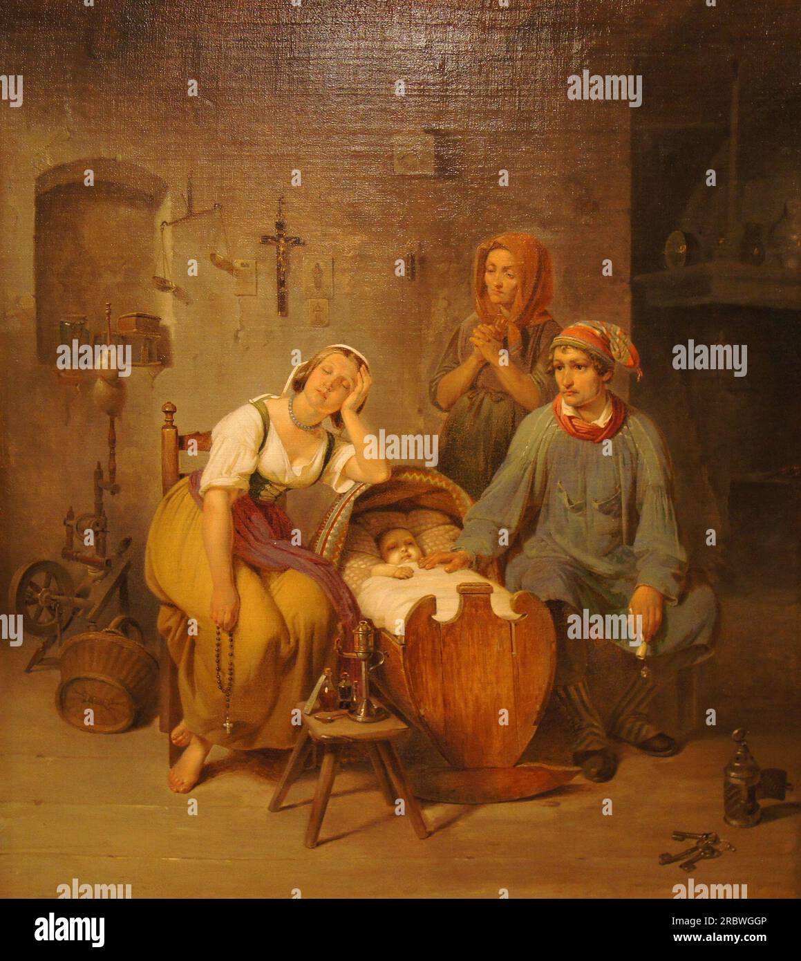 The Dying Child 1825 by Theodor Leopold Weller Stock Photo - Alamy