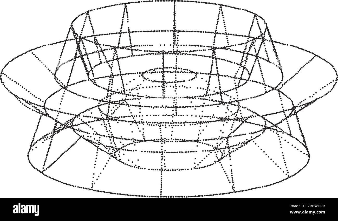Tech vector wireframe cylinder. 3d Line vector illustration. Isolated ...