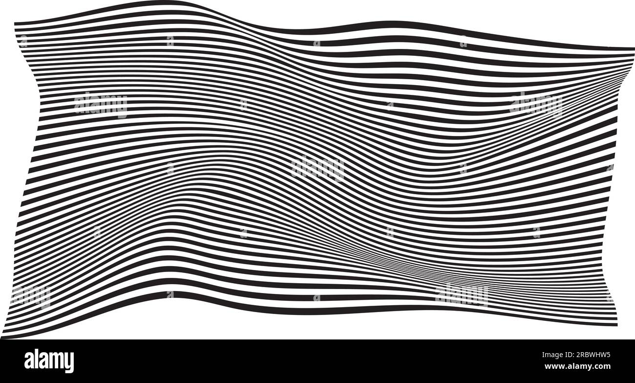 Optical illusion lines background. Abstract 3d black and white wave ...