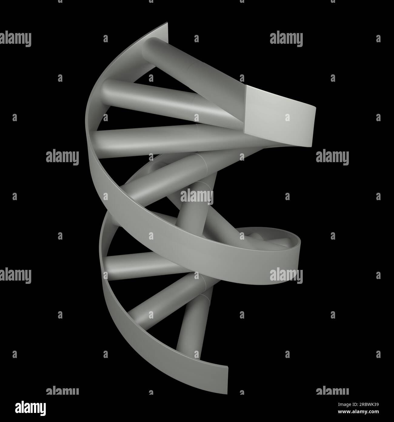 Gray metal DNA rendering using raytracing Stock Photo - Alamy
