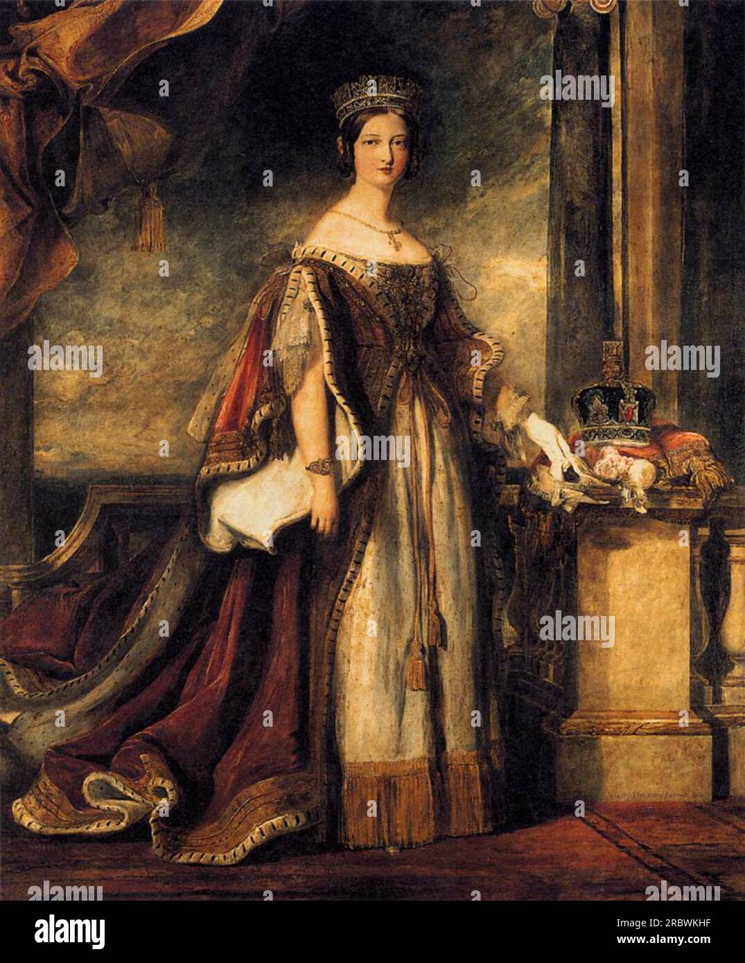 Queen Victoria (detail) 1840 by David Wilkie Stock Photo - Alamy