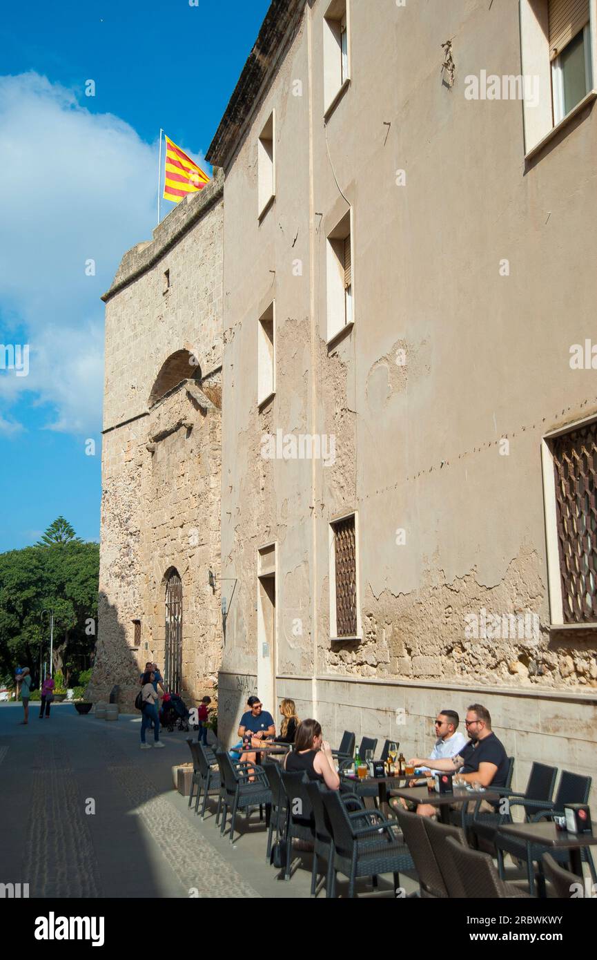 Via Simon street, Alghero, Sardinia, Italy, Europe Stock Photo - Alamy