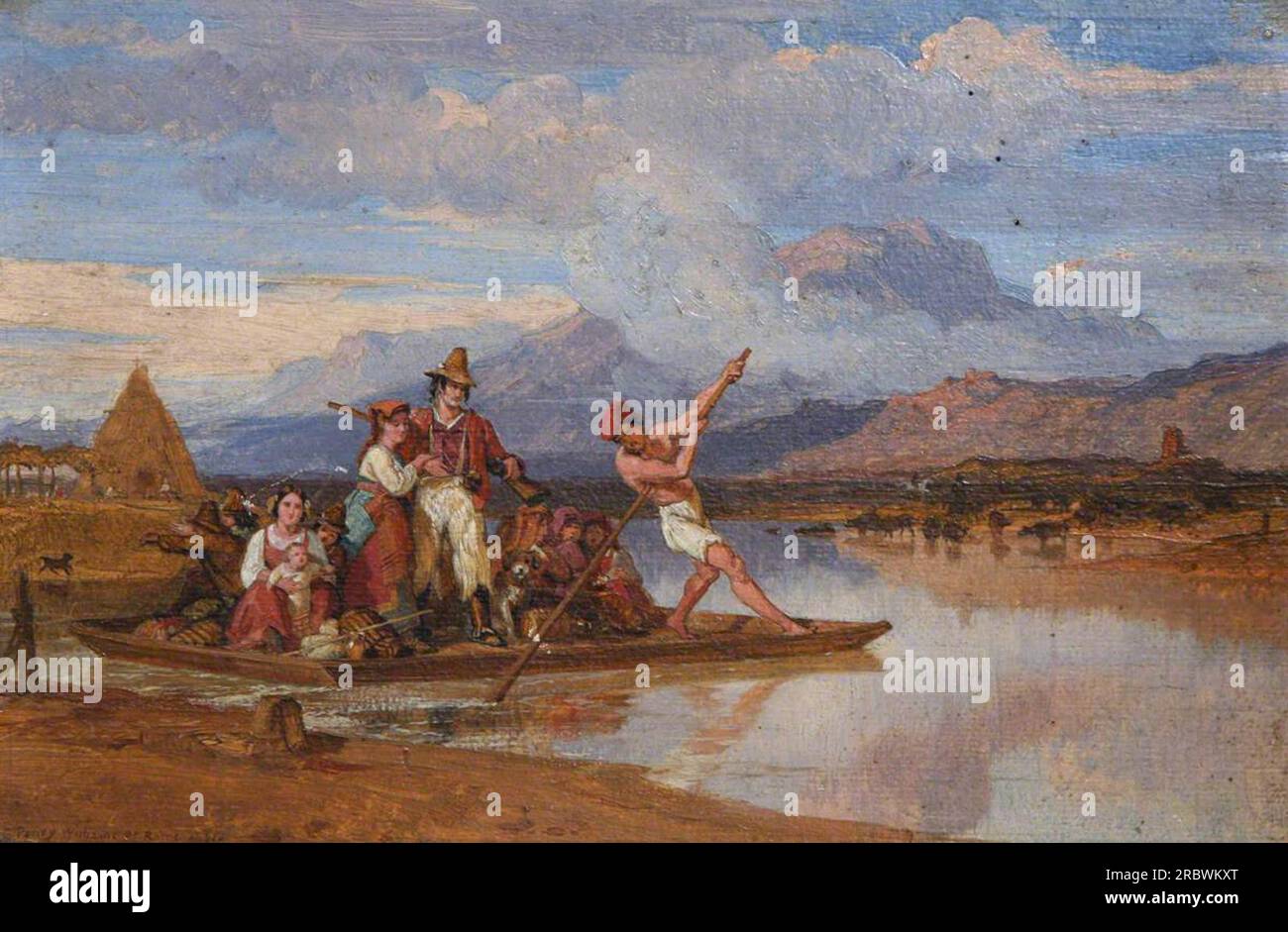 The Italian Family: Ferry on the River Ninfa 1831 by Penry Williams ...