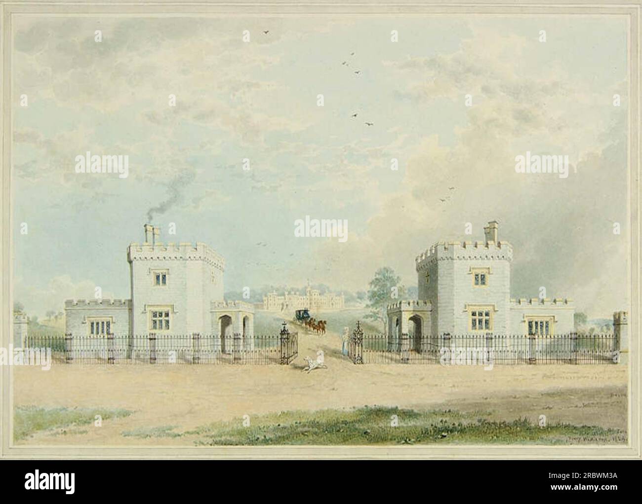 Main entrance to Cyfarthfa Castle by Penry Williams Stock Photo - Alamy