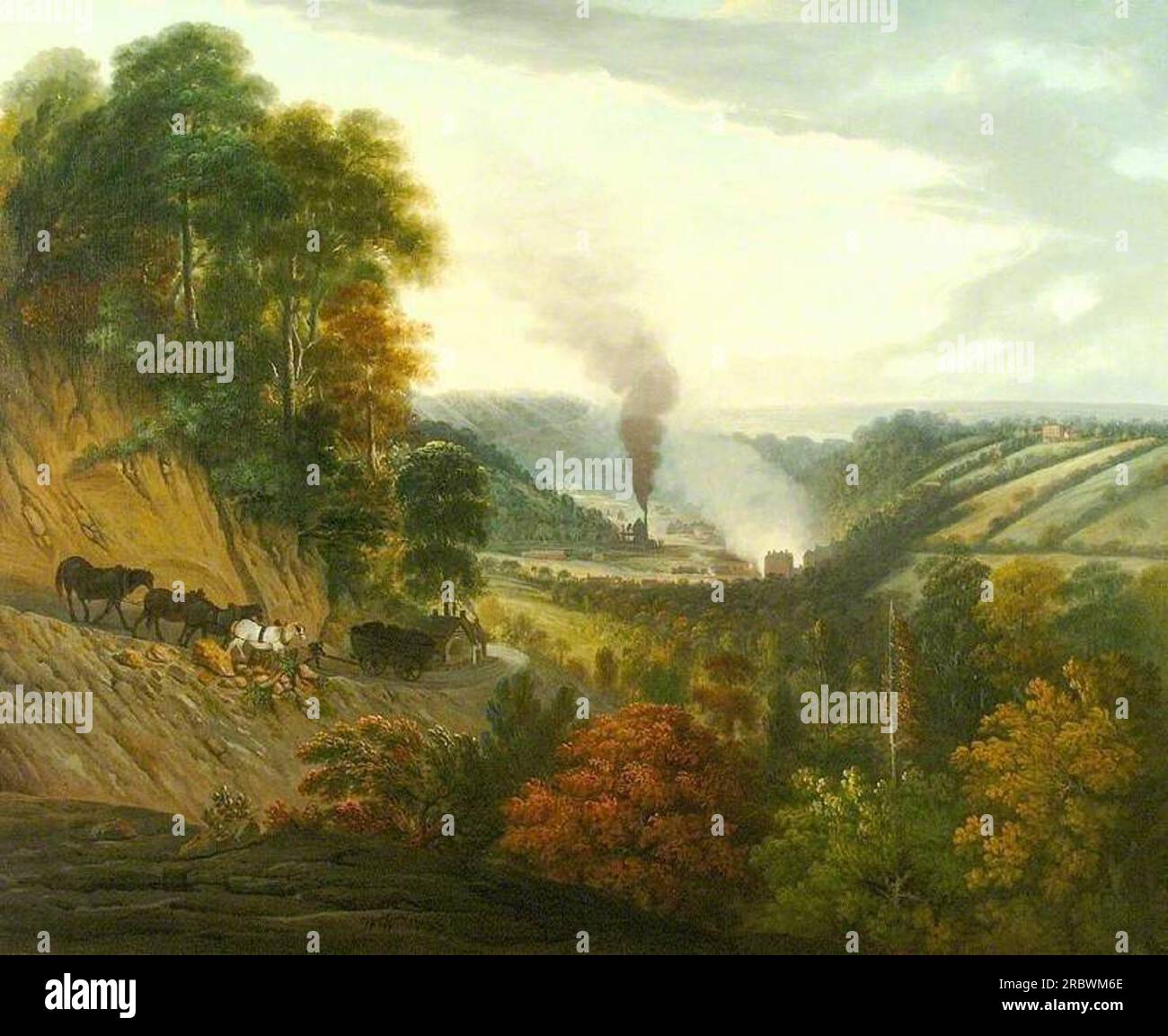 Morning View of Coalbrookdale, Shropshire 1777 by William Williams ...