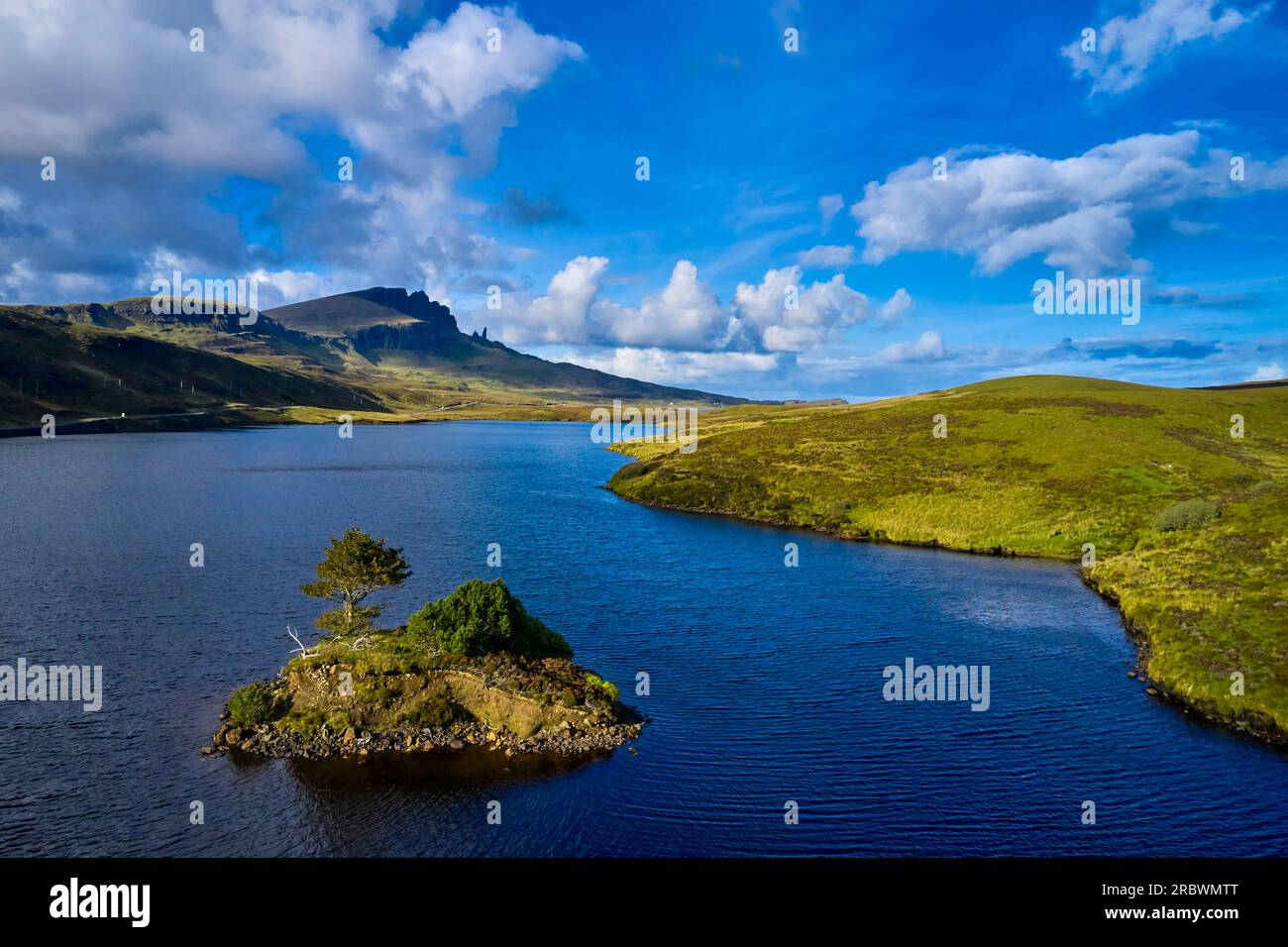 United Kingdom, Scotland, Isle of Skye, Old Man of Storr and Loch Fada ...