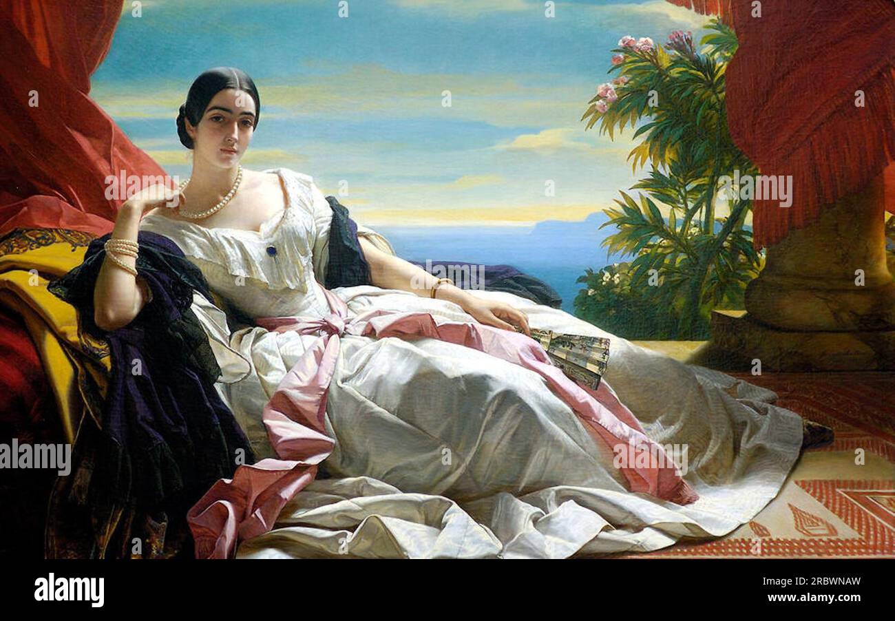 Portrait of Leonilla, Princess of Sayn Wittgenstein 1843 by Franz Xaver ...