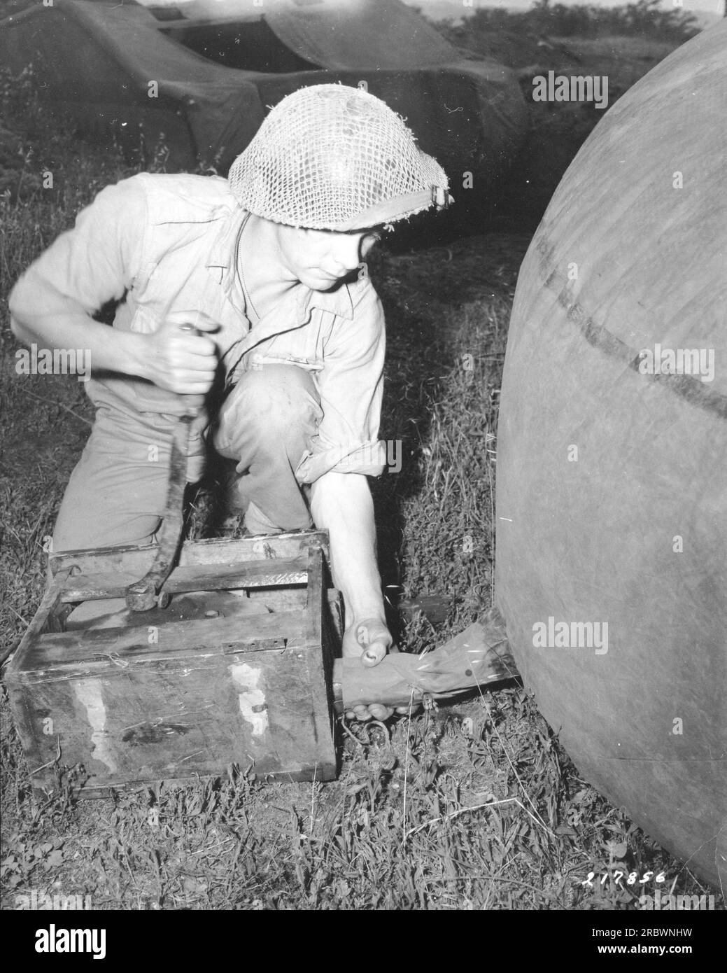 A British-designed dummy tank is displayed, illustrating their efforts ...