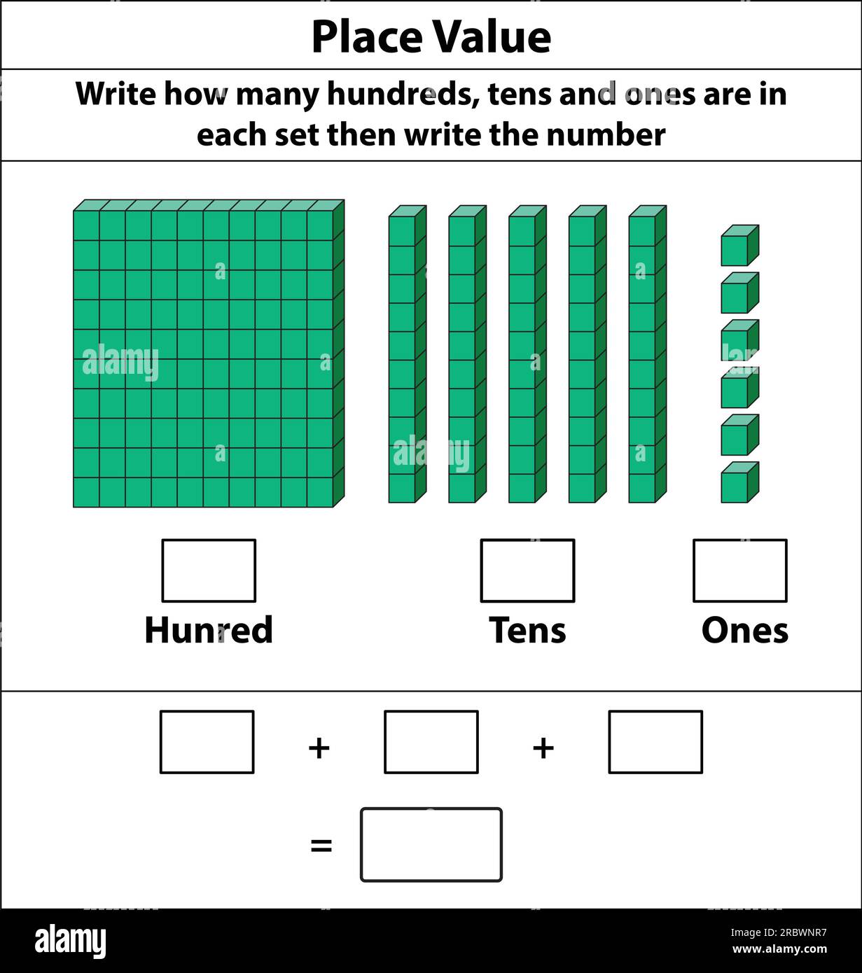 Place Value hundreds tens and ones. 10 blocks. and single blocks ...