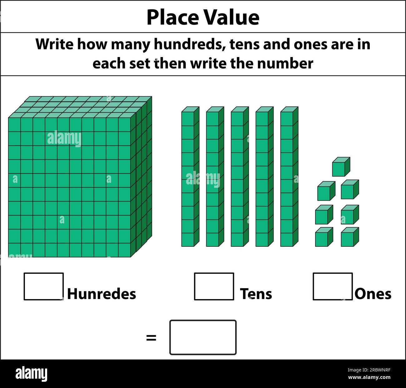 Place Value hundreds tens and ones. 10 blocks. and single blocks ...