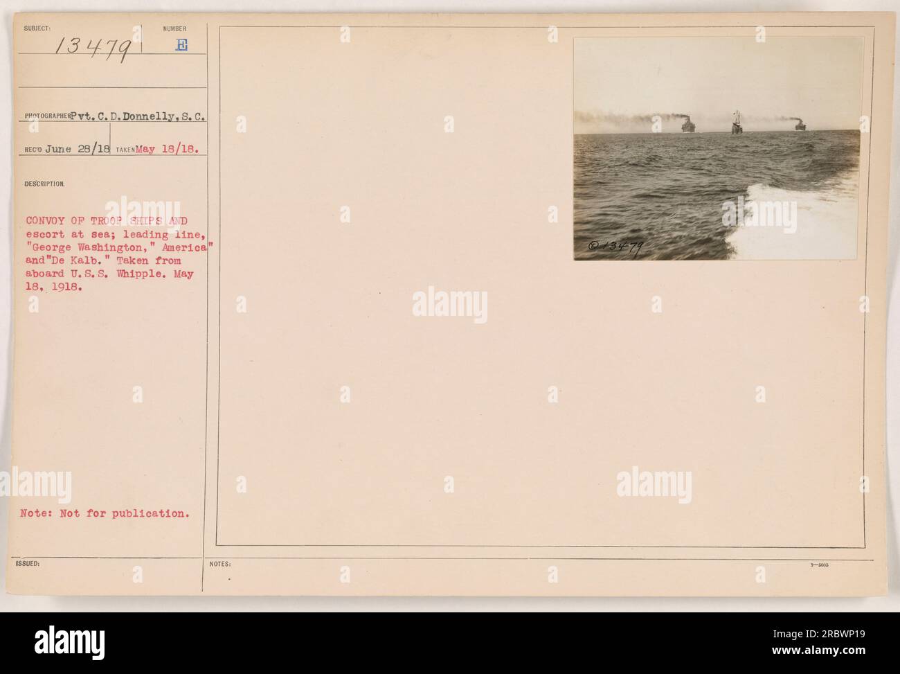 A convoy of troop ships, including the "George Washington," "America ...