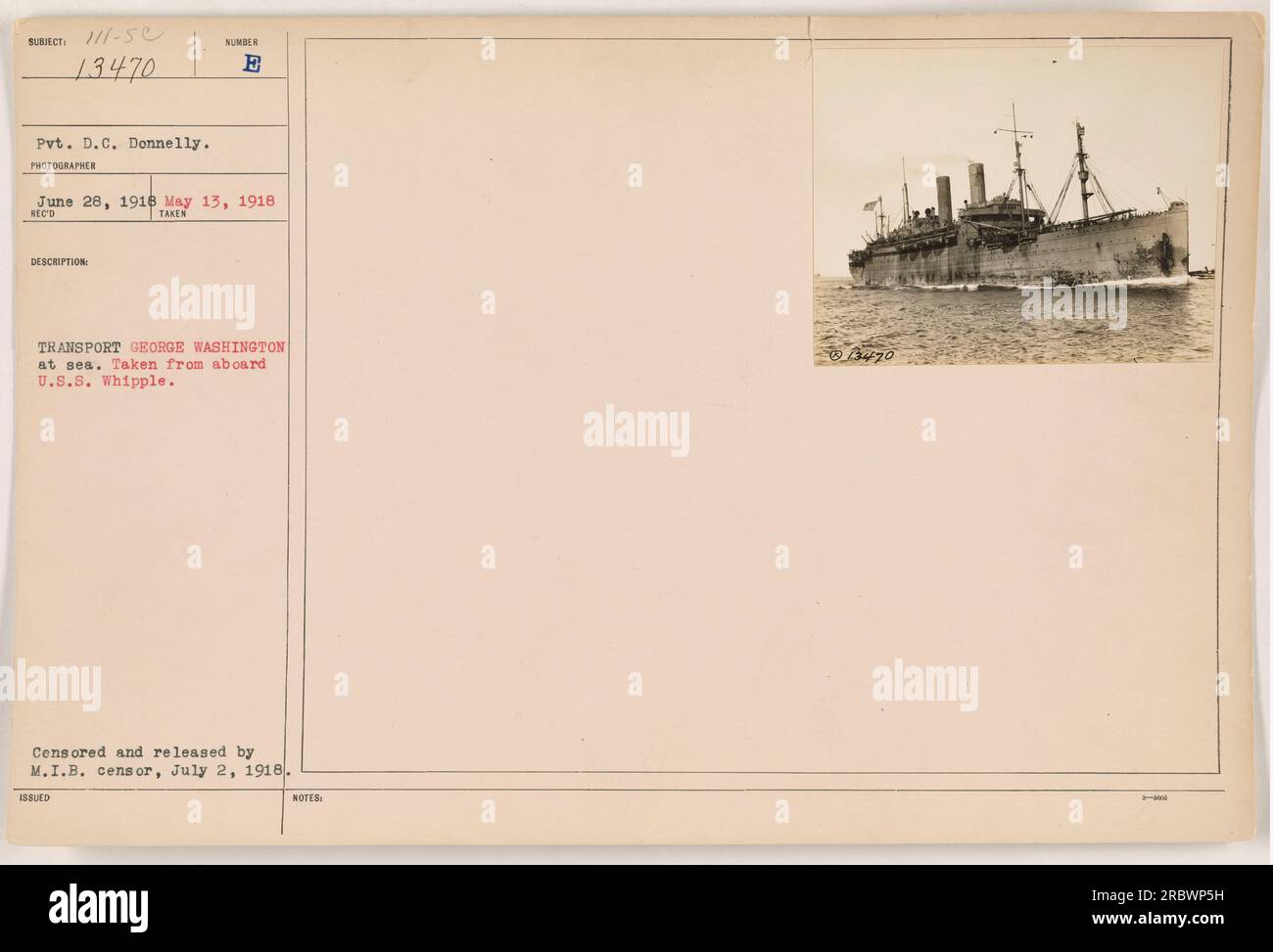 American soldier Pvt. D.C. Donnelly photographed aboard the U.S.S ...