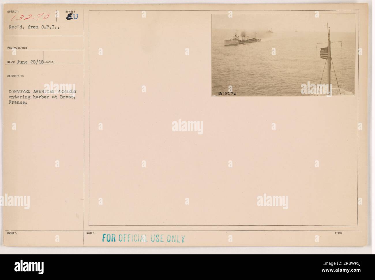 American military vessels entering the harbor at Brest, France during ...