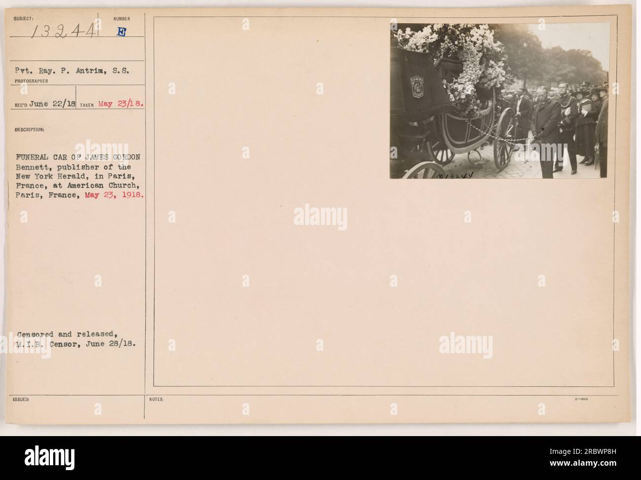 FUNERAL CAR OF JAMES GORDON Bennett, publisher of the New York Herald ...