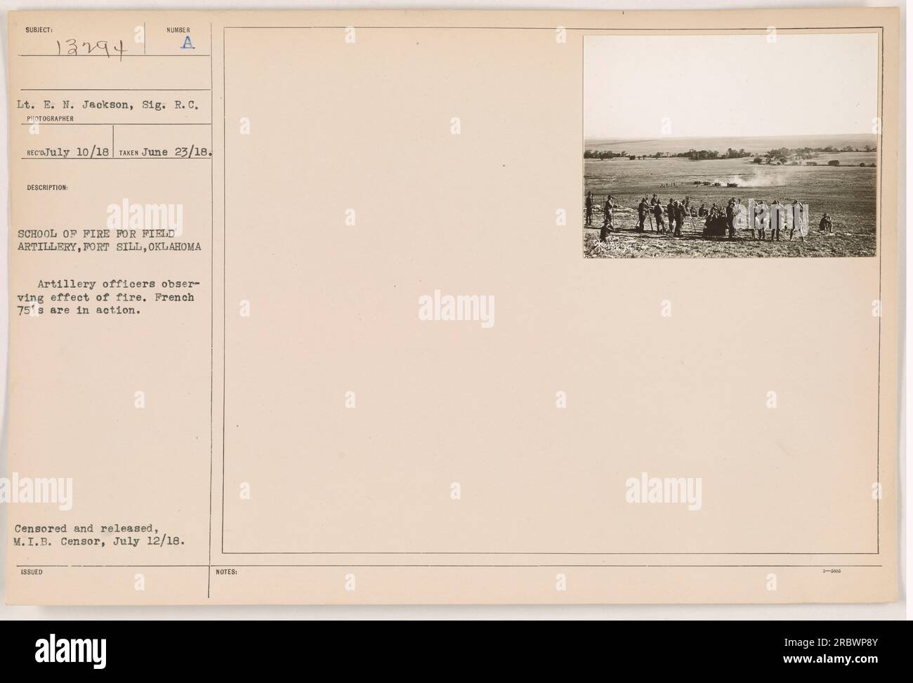 Artillery officers at the School of Fire for Field Artillery in Fort ...