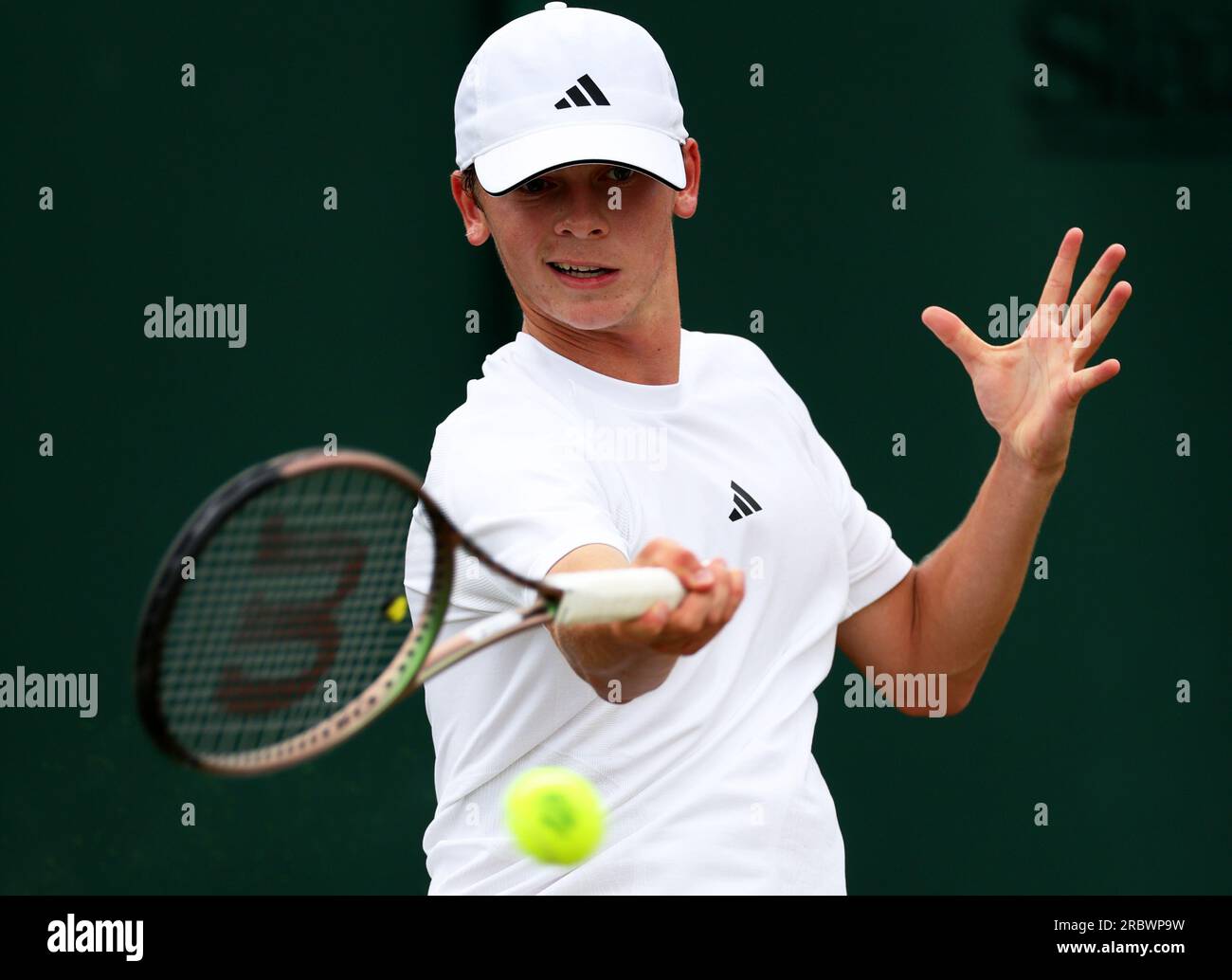 Charlie Robertson in action against Joao Fonseca (not pictured) on day ...