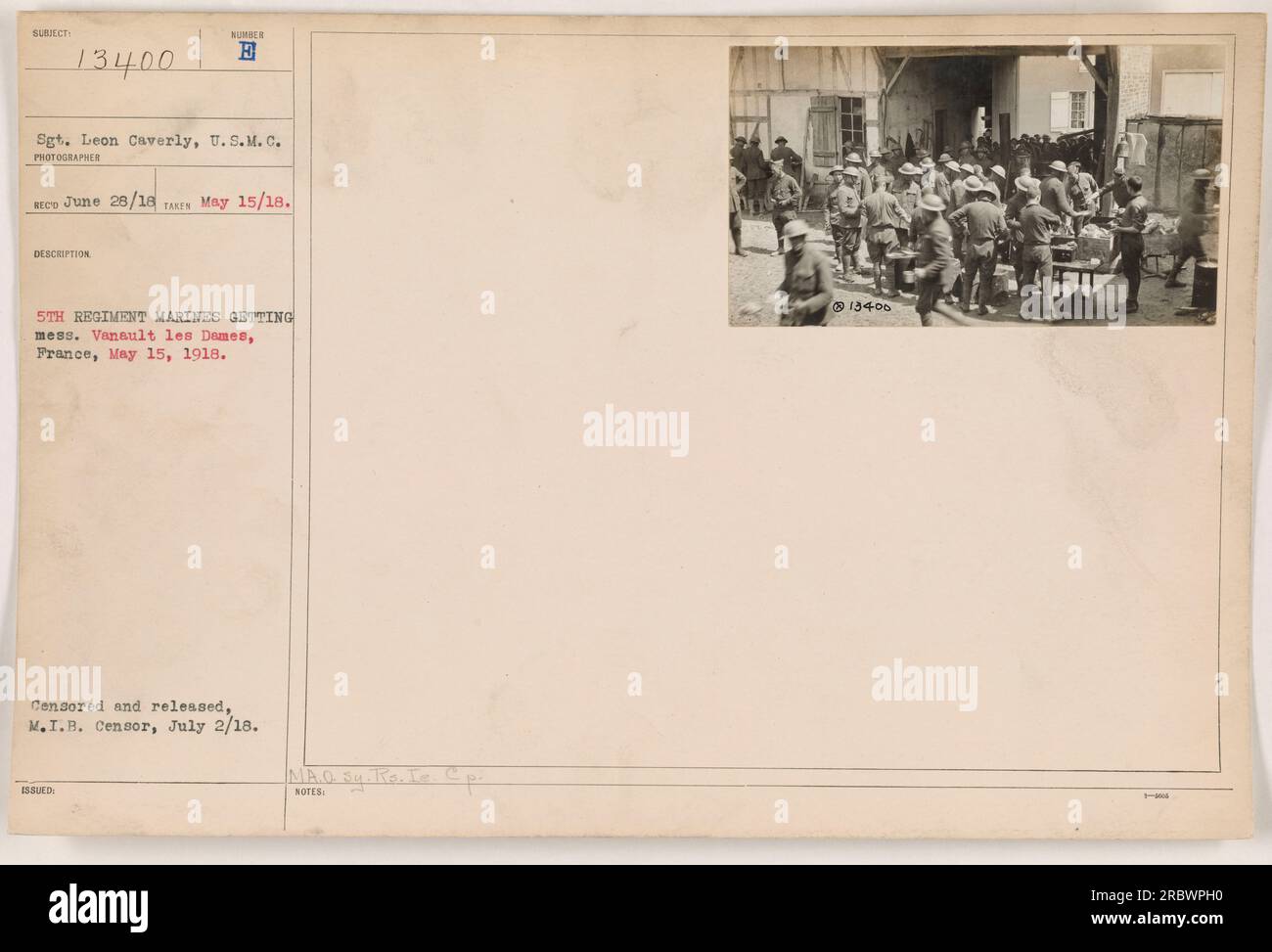 Sgt. Leon Caverly of the U.S.M.C. is pictured here on May 15, 1918. The ...