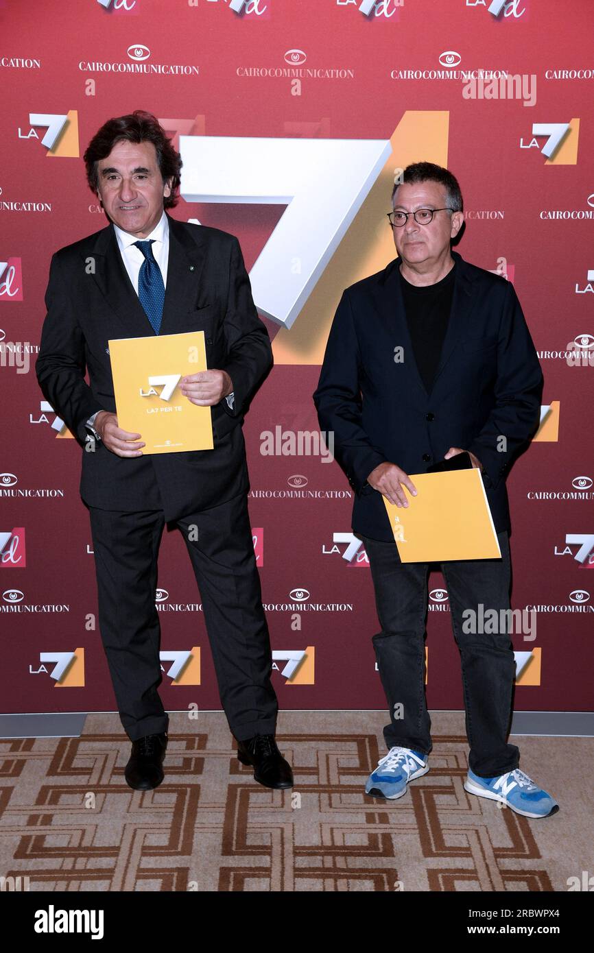 Milan, Italy. 11th July, 2023. Milan, Presentation of the LA7 schedules ...