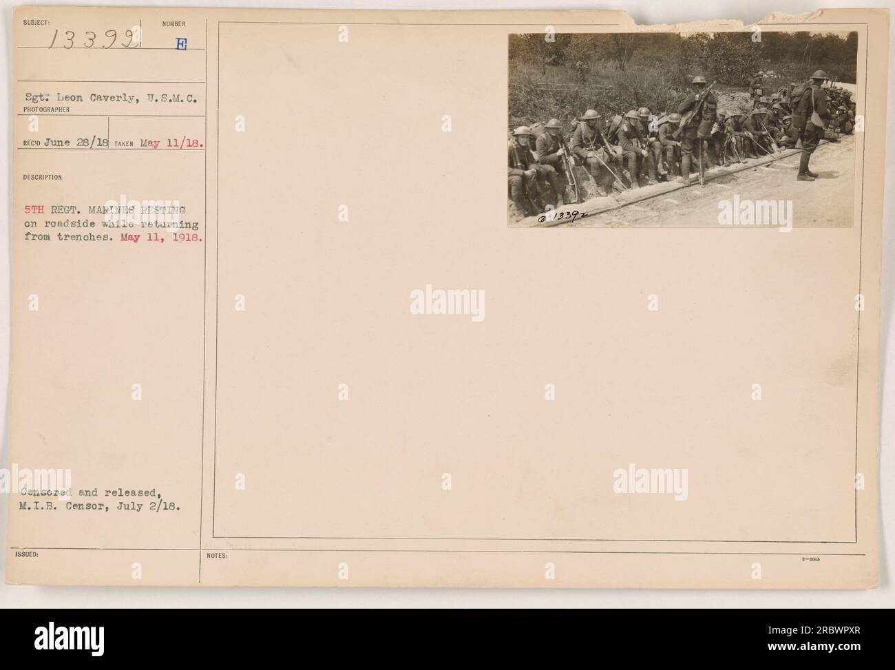 Sgt. Leon Caverly of the U.S. Marine Corps is seen resting on the ...