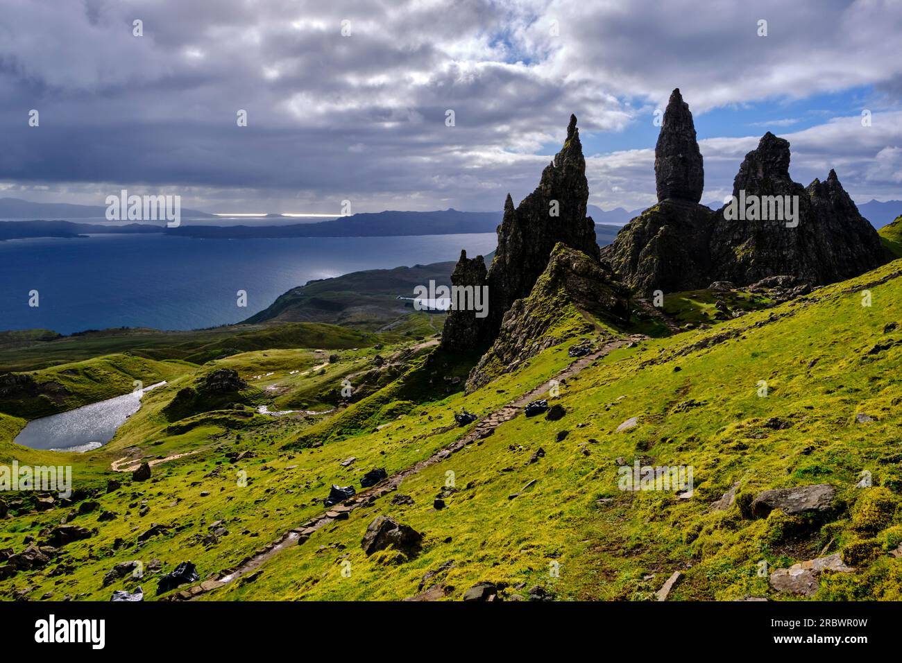 United Kingdom, Scotland, Isle of Skye, Old Man of Storr Stock Photo ...