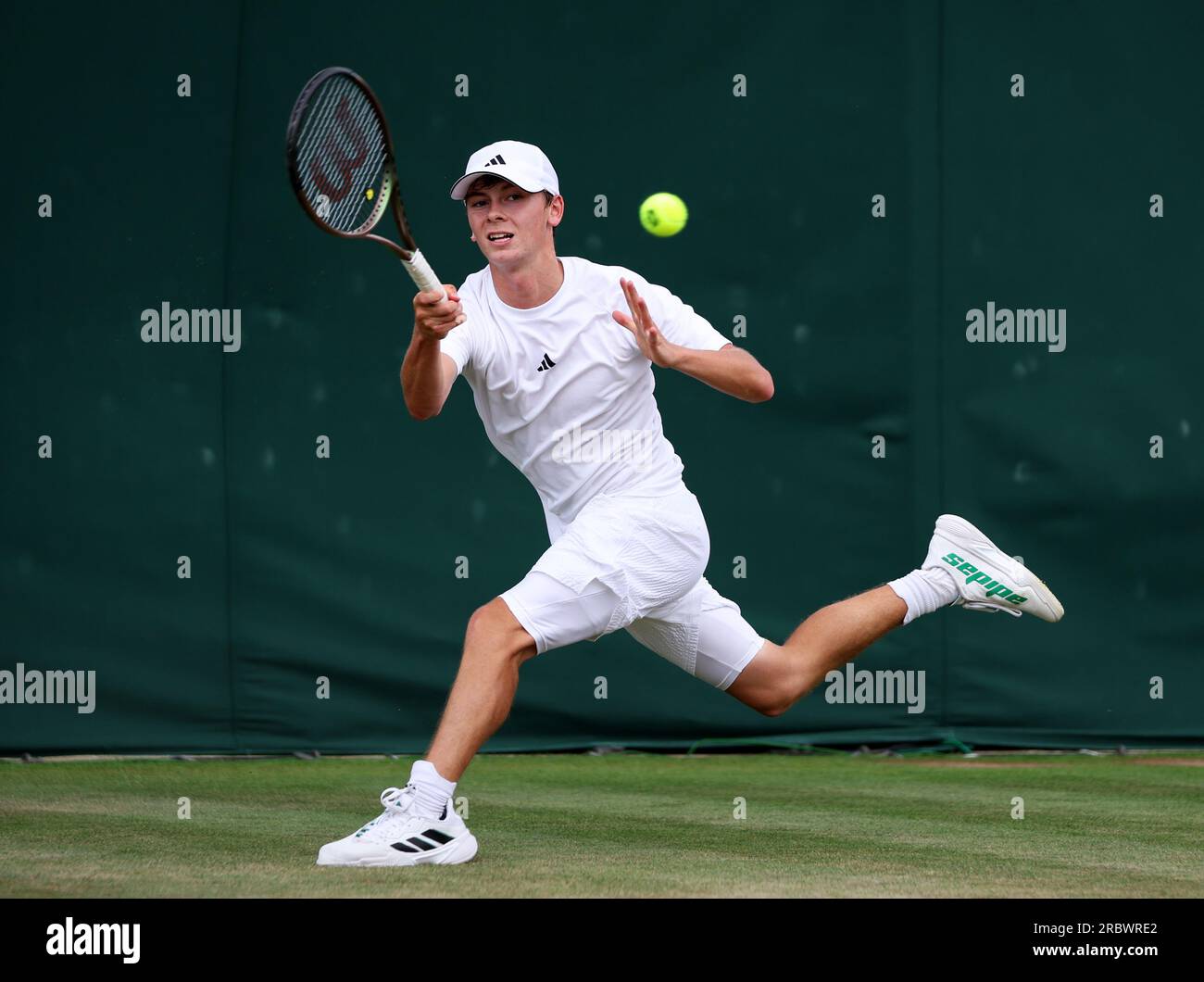 Charlie Robertson in action against Joao Fonseca (not pictured) on day ...
