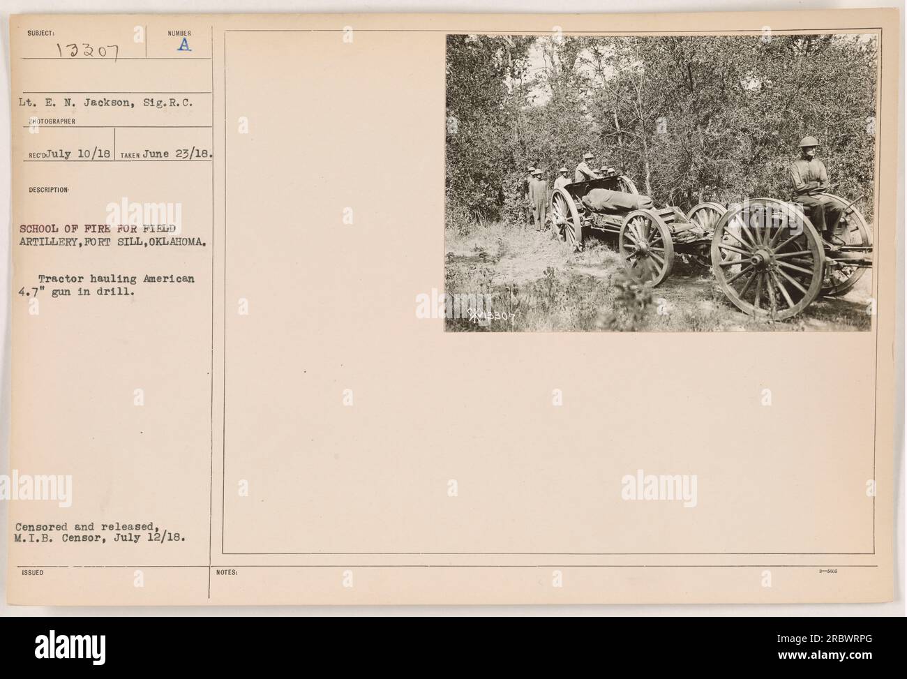 Lt. E. N. Jackson of the Signal Reserve Corps captured this image on ...