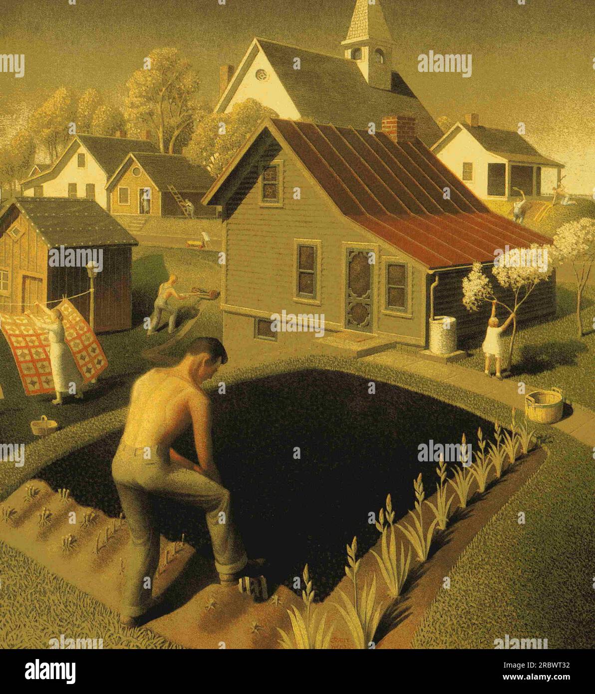 Spring In Town 1941 by Grant Wood Stock Photo - Alamy
