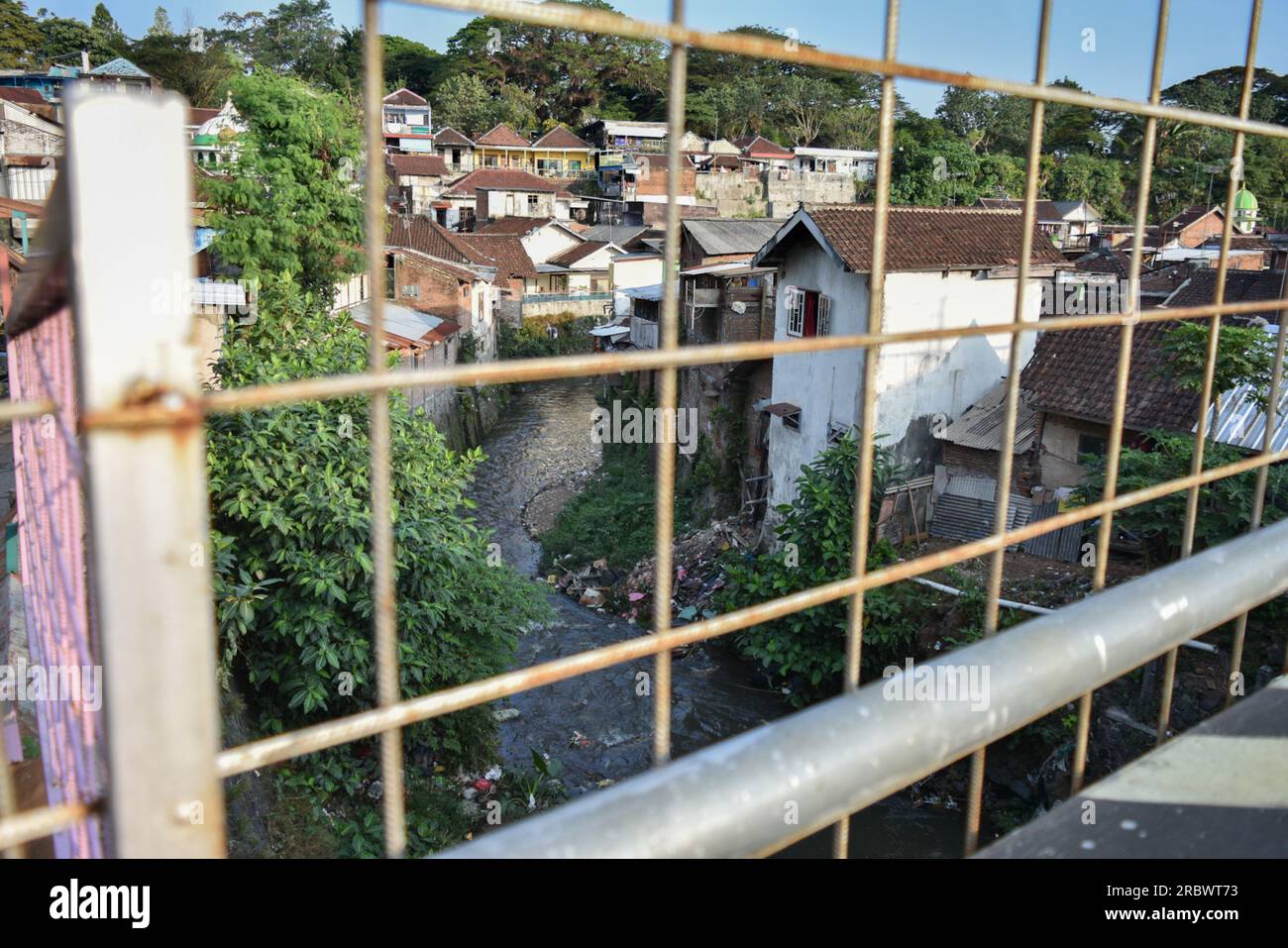 Malang, East Java, Indonesia. 11th July, 2023. The local government installed fences on bridges ...
