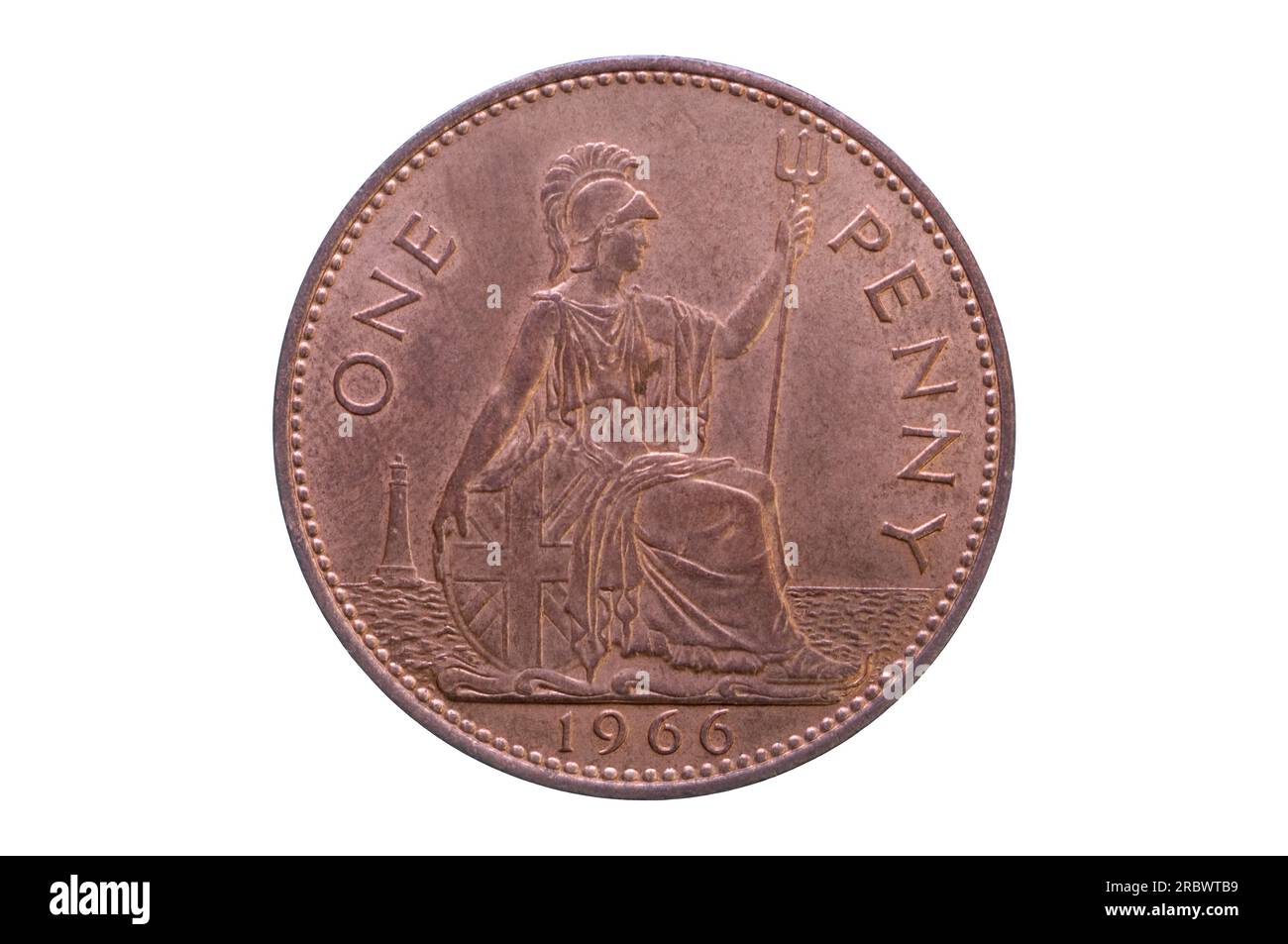 1966 British Pre-decimal Penny Stock Photo - Alamy