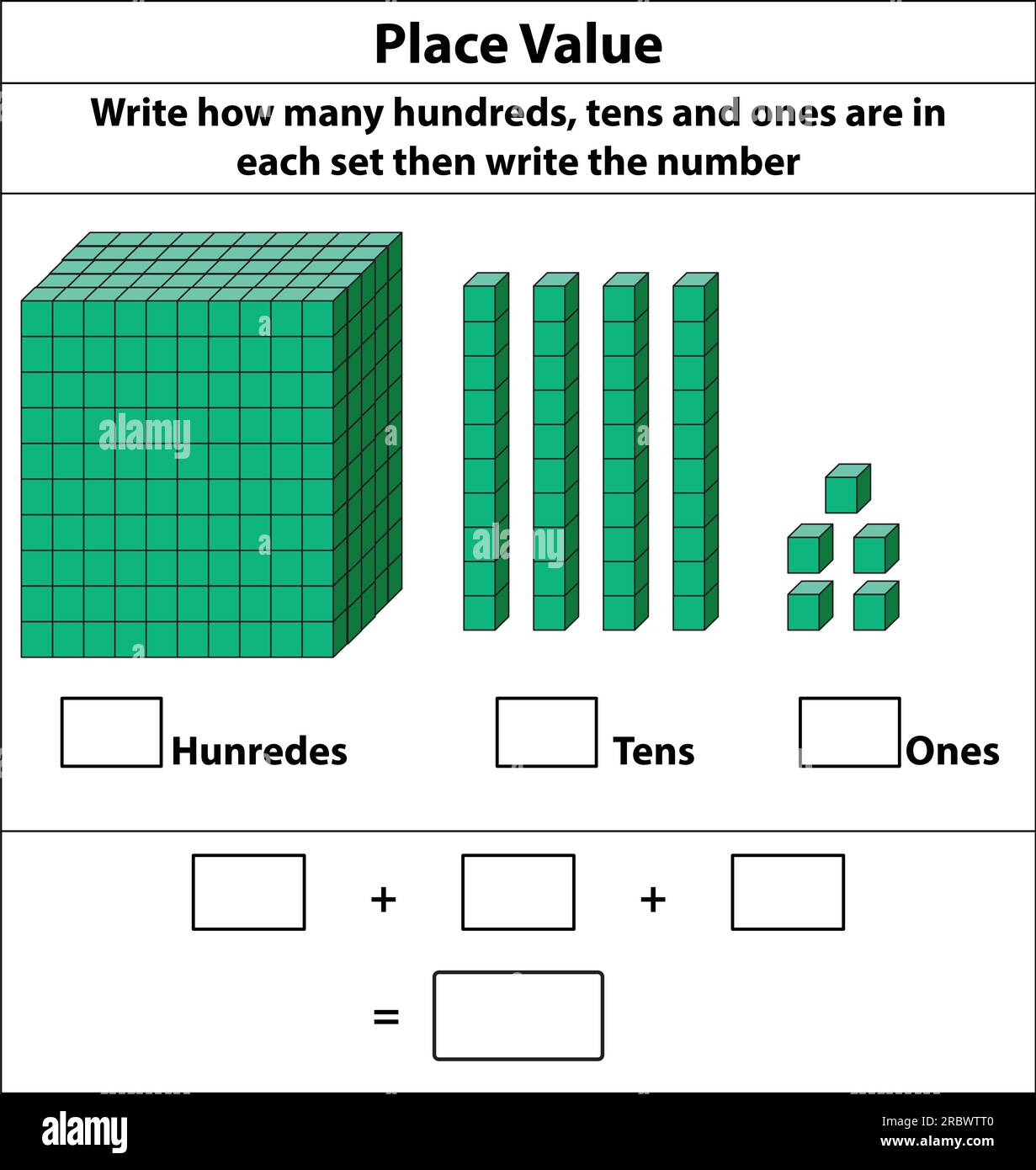 Place Value hundreds tens and ones. 10 blocks. and single blocks ...