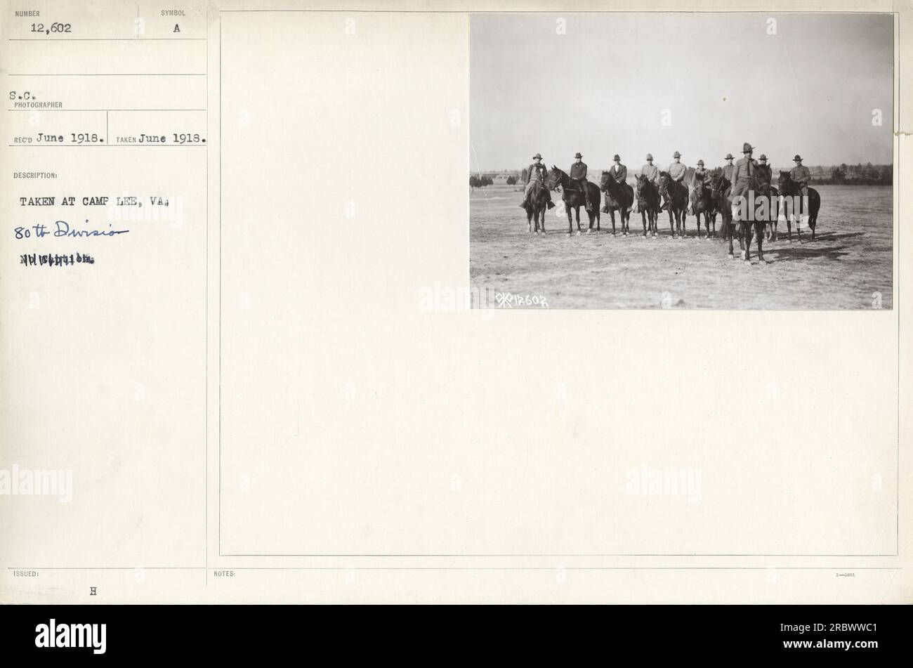 Soldiers from the 80th Division at Camp Lee, Virginia during World War ...
